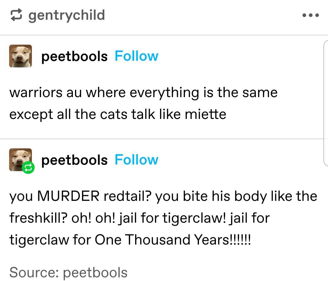 Dark Forest for Tigerclaw! Dark Forest for One Thousand Years!! | Scrolller