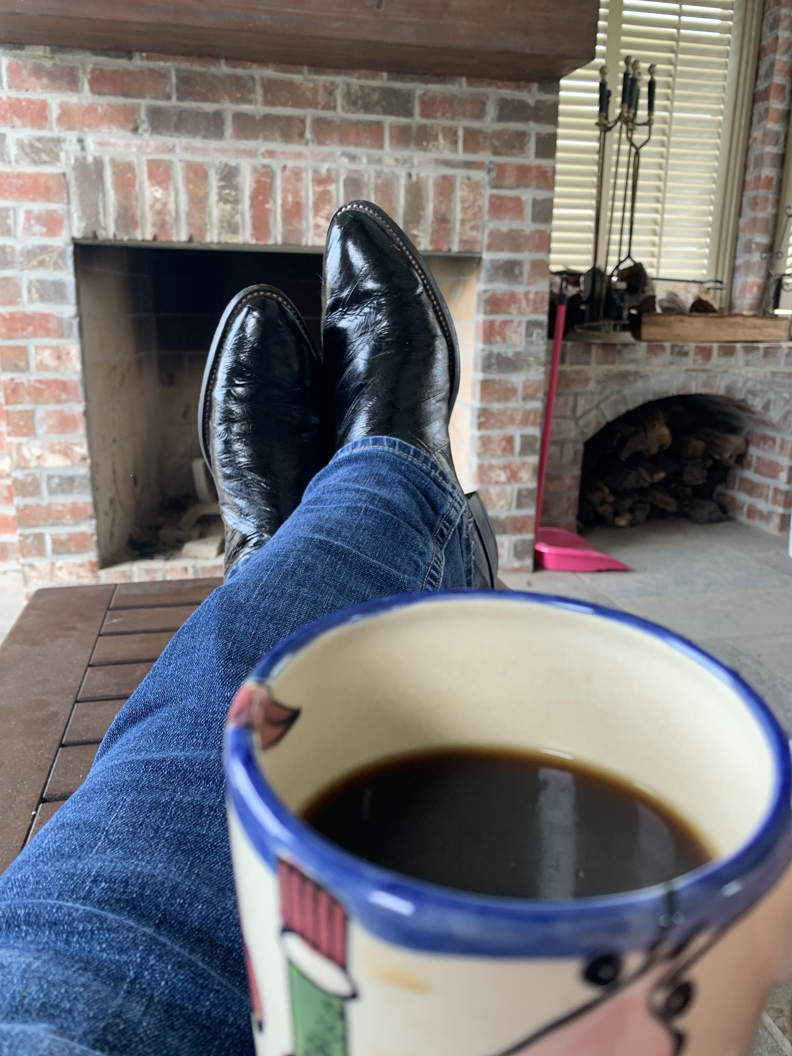 Dark roast and Nocona Eel Skin boots | Scrolller