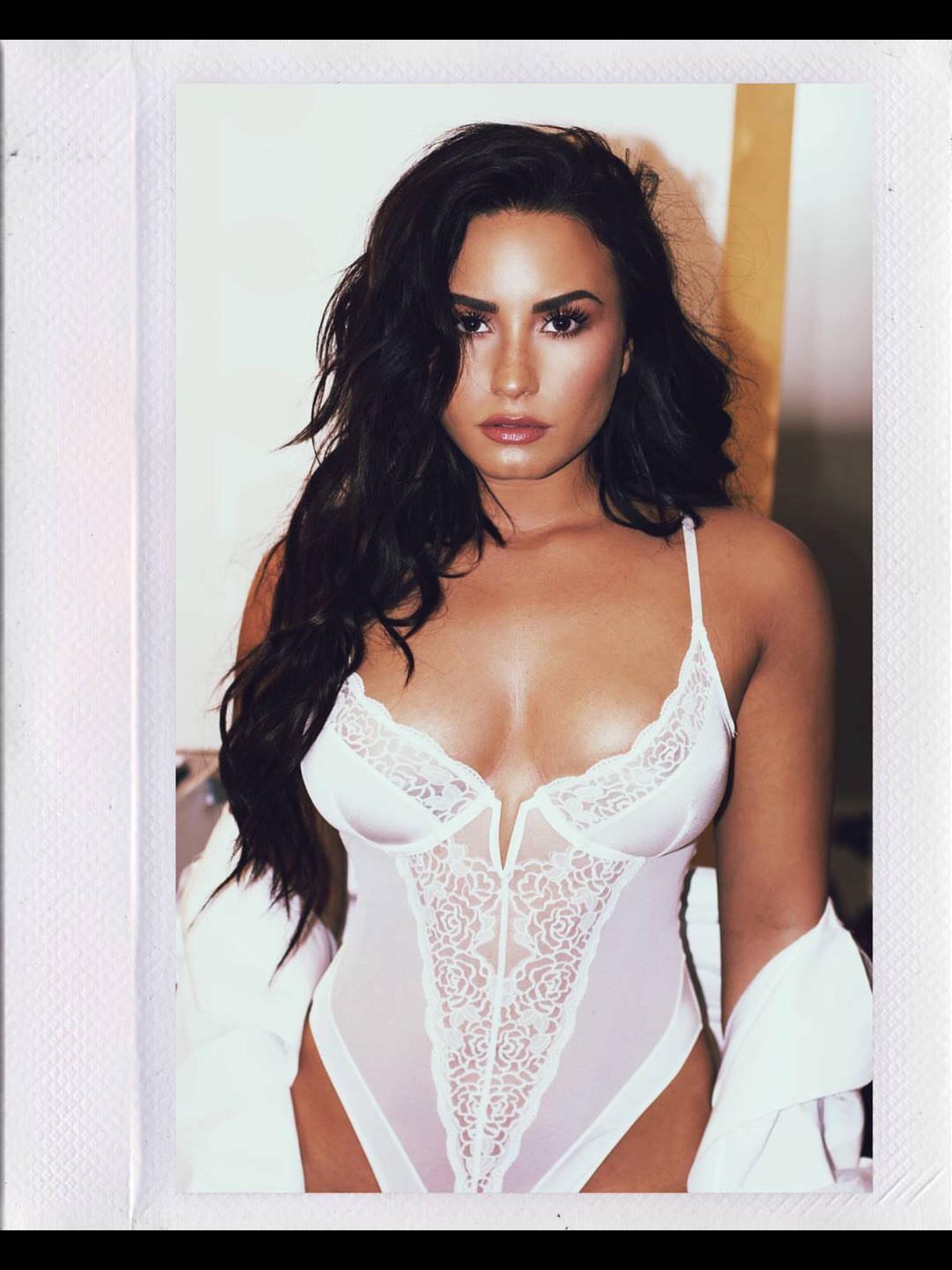 Demi Lovato seconds before two huge black cocks ravaged her slutty body and left her unconscious ...