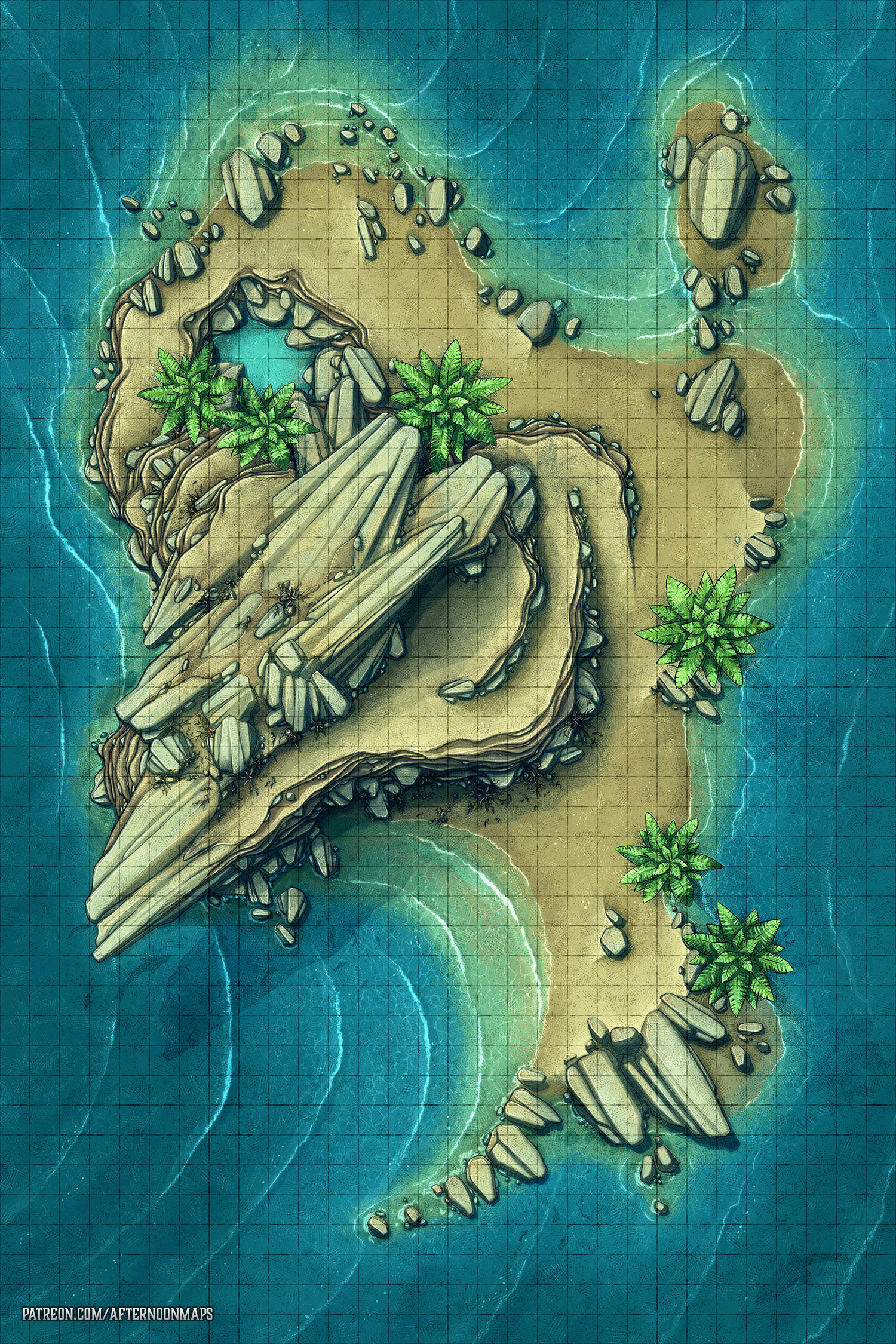 Desert Island - Battle Map (30x45) | Scrolller
