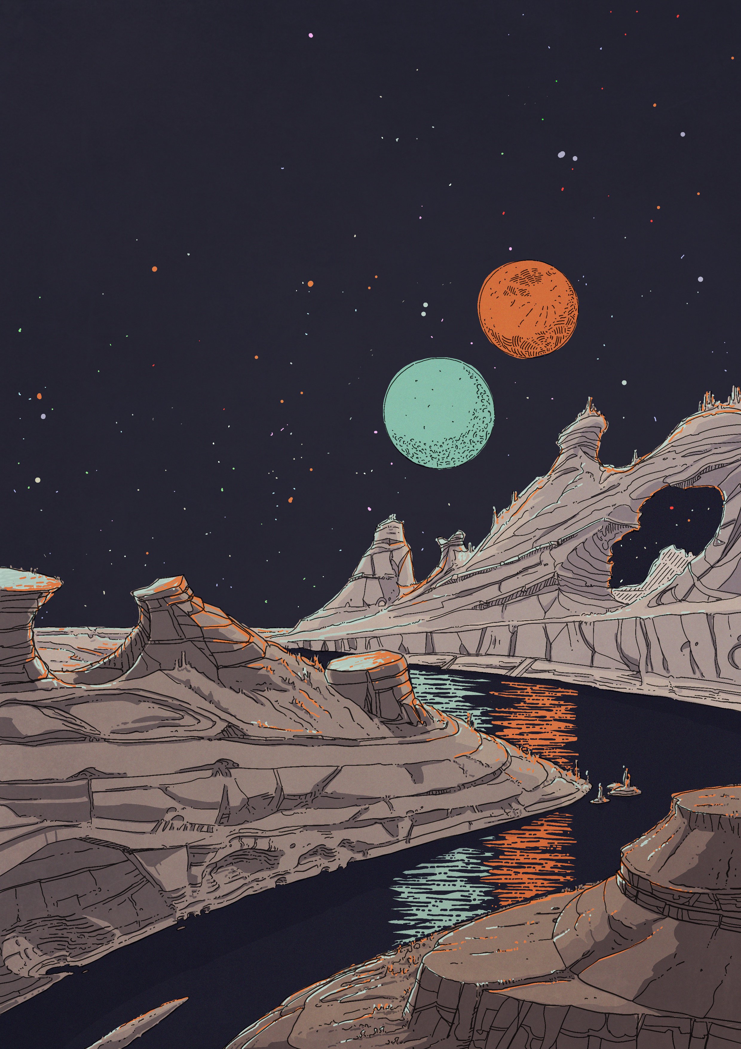 Desert With Two Moons - Luka Rejec | Scrolller