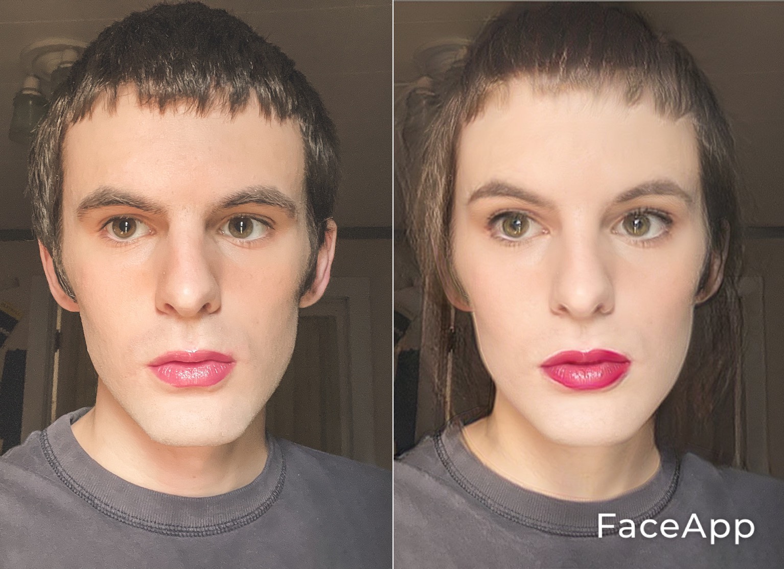 did my makeup for the first time ever.. also faceapp has me wanting to fully commit to coming ...