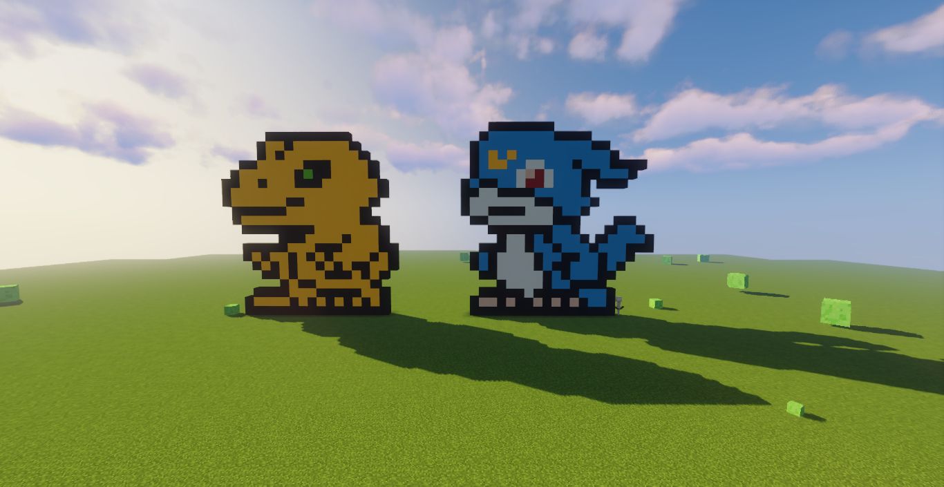 Digimon pixel art i made in minecraft, will do more later | Scrolller