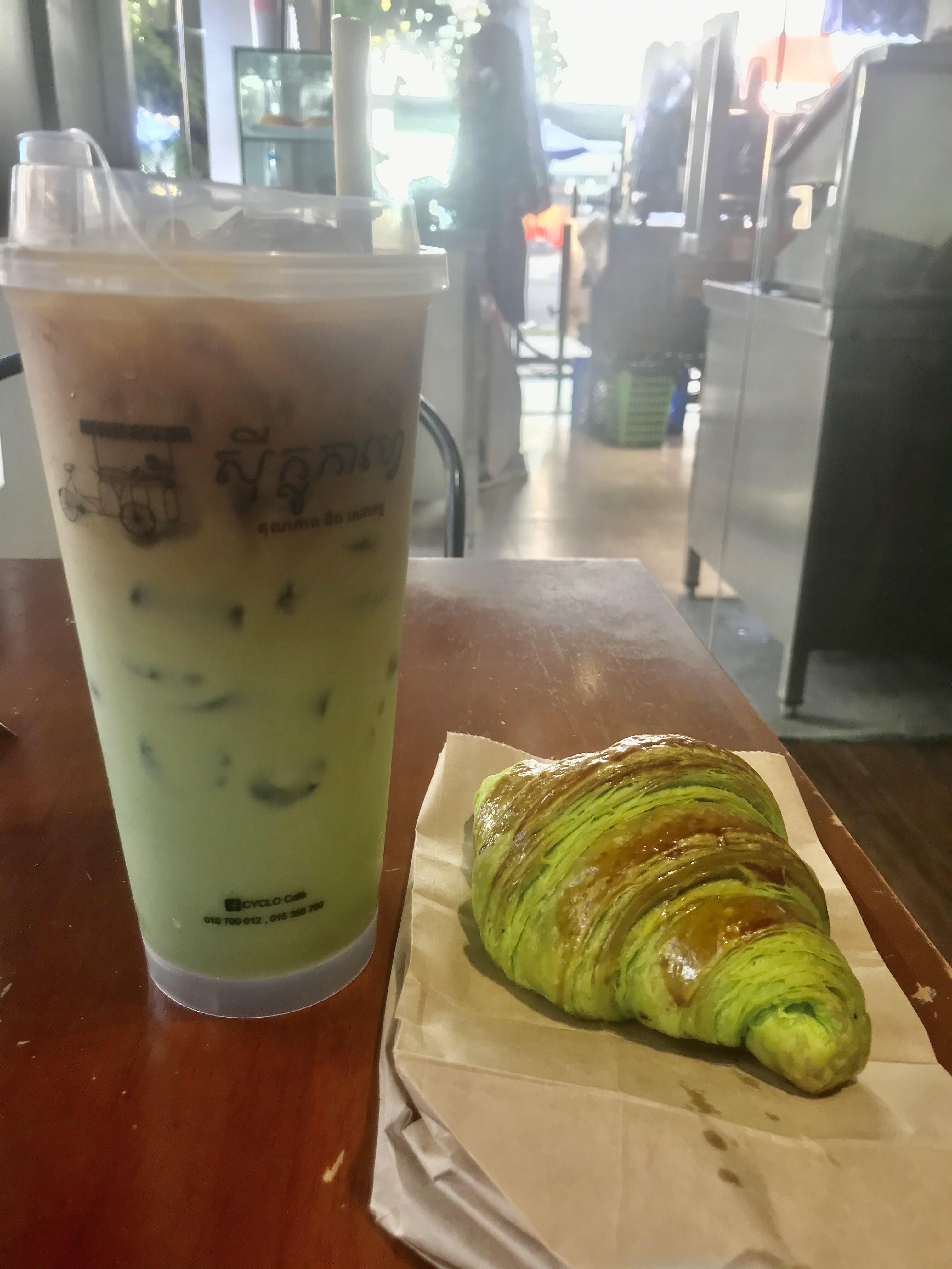 Dirty matcha and croissant | Scrolller