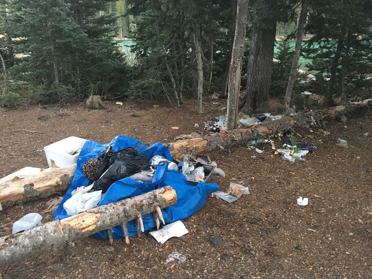Disgusting littering/trash dumping at Devil’s Lake Campground near South Sister | Scrolller