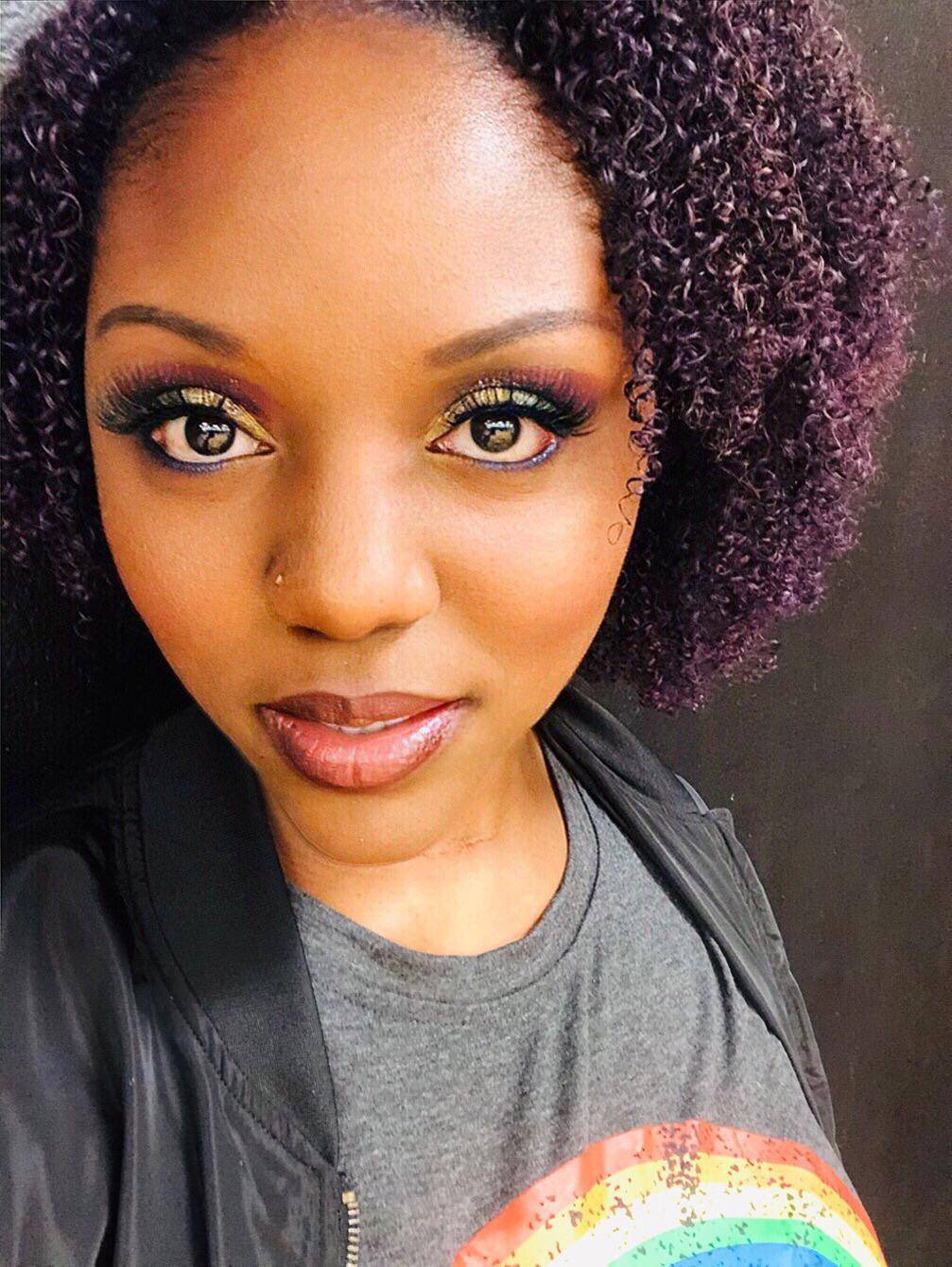 DIY makeup and purple hair for pride month. First post also. 👋🏾. | Scrolller