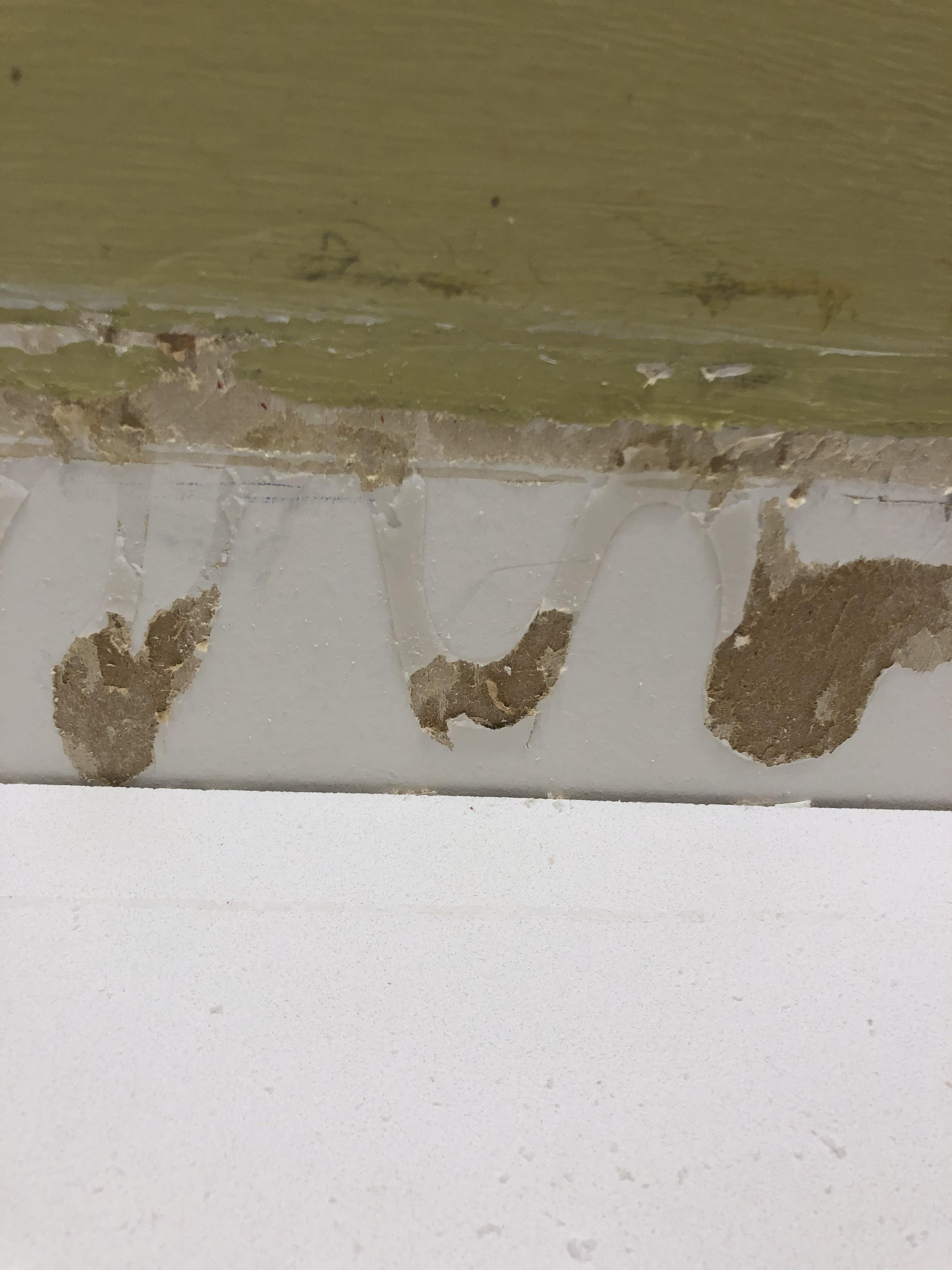 Do I need to repair this before laying new tile for backsplash? | Scrolller