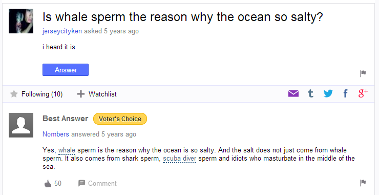 Does whale sperm make the ocean salty? | Scrolller