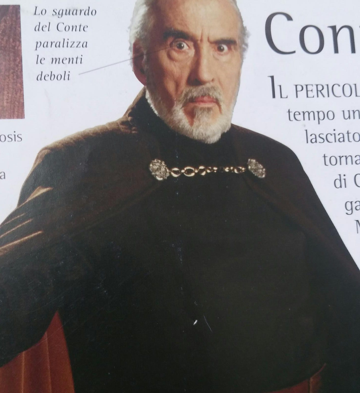 Dooku's looks of superiority lore expands: "The count's gaze paralyzes ...