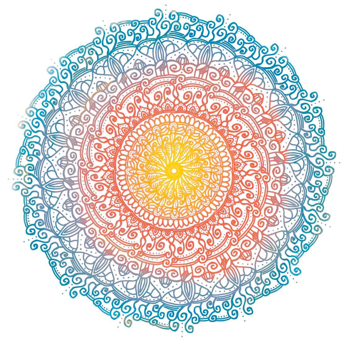 Drawing. Mandala. Digital. Rolling wave. | Scrolller
