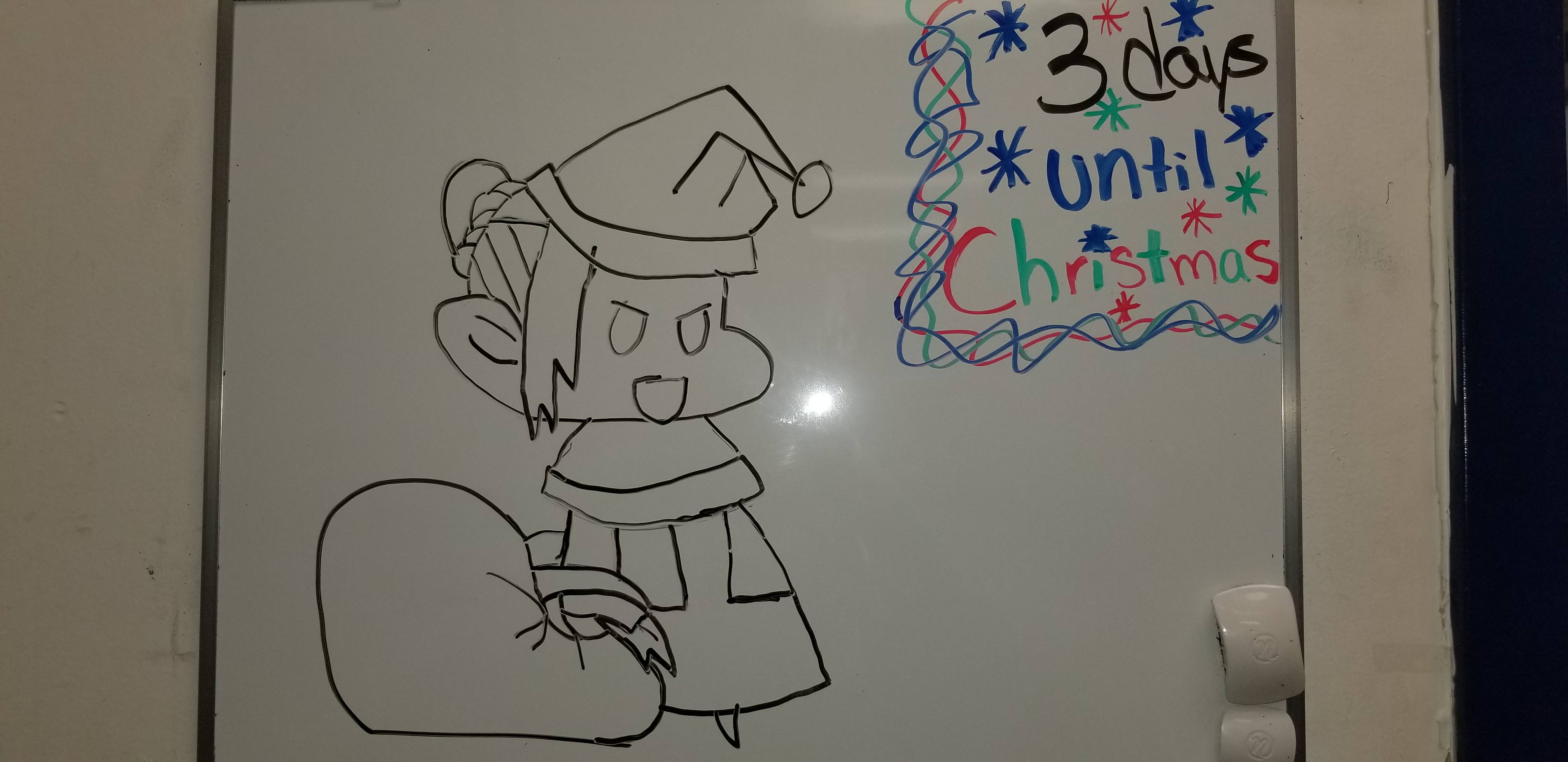 Drew a (shitty) Padoru on the whiteboard at work. | Scrolller