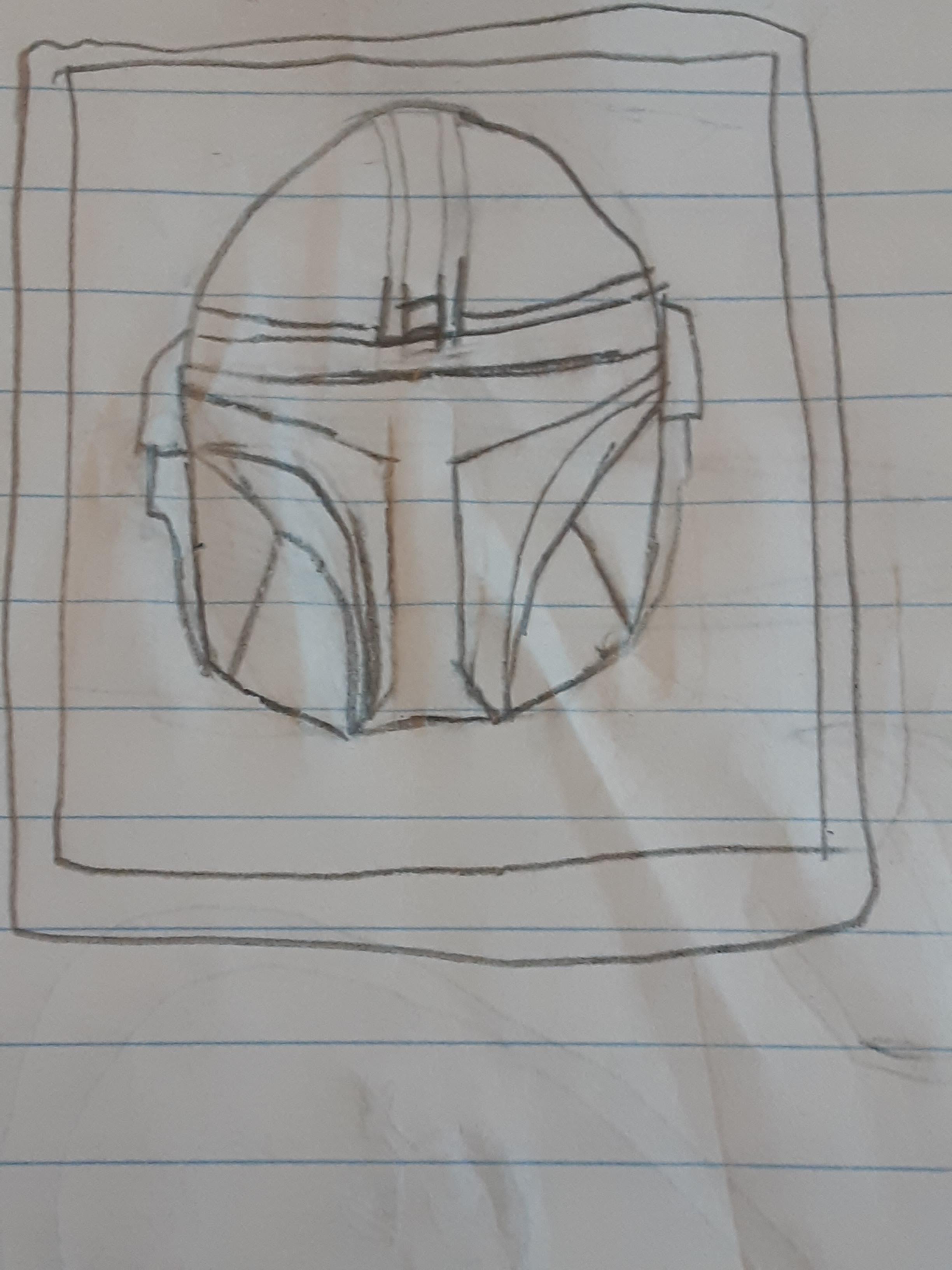 Drew the mandolorian helmet | Scrolller