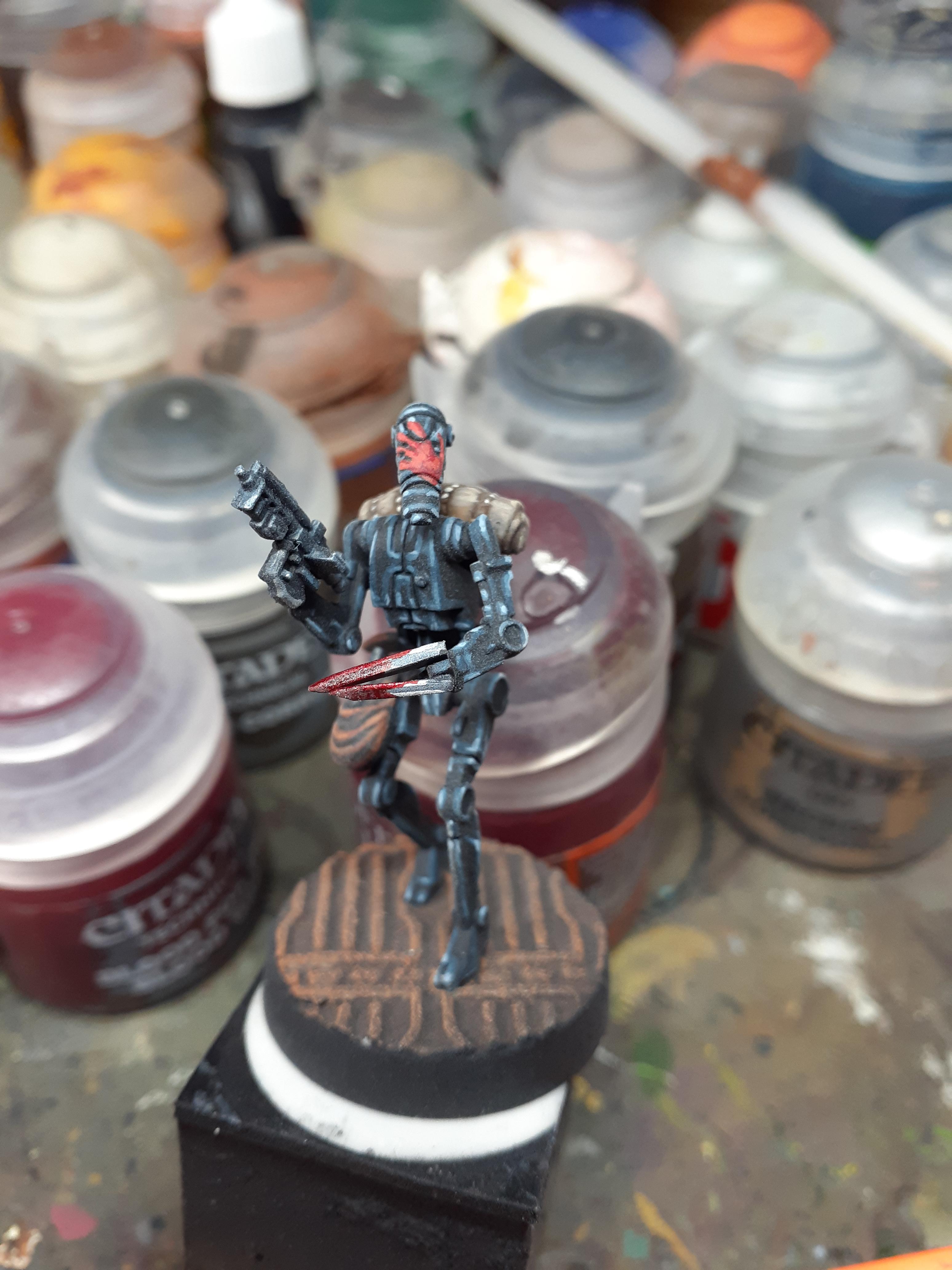 Droid assassin character B1 model GR-133. Nicknamed Mr. Grimm. | Scrolller