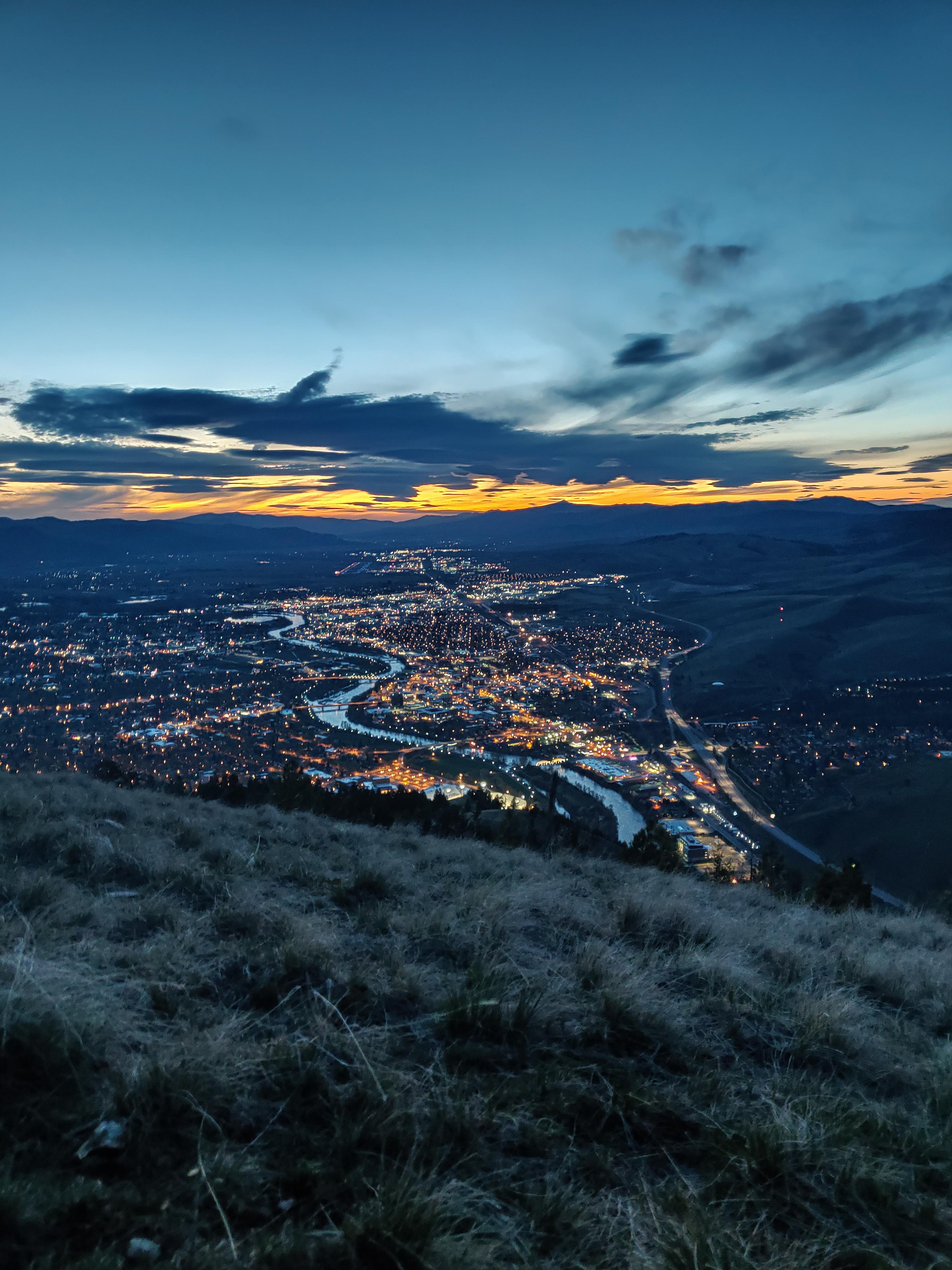 Dusk in Missoula from the top of Mt. Sentinel | Scrolller