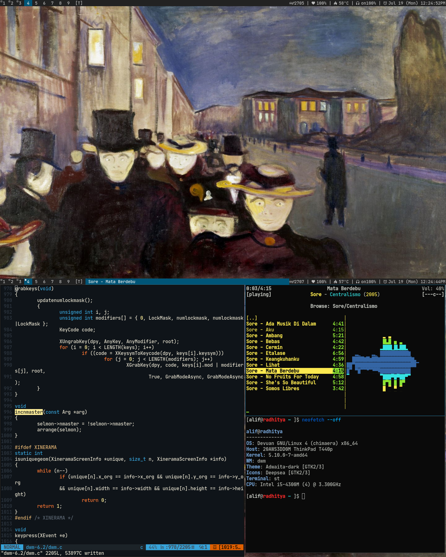[dwm] dwm without patch ; keep it suckless | Scrolller
