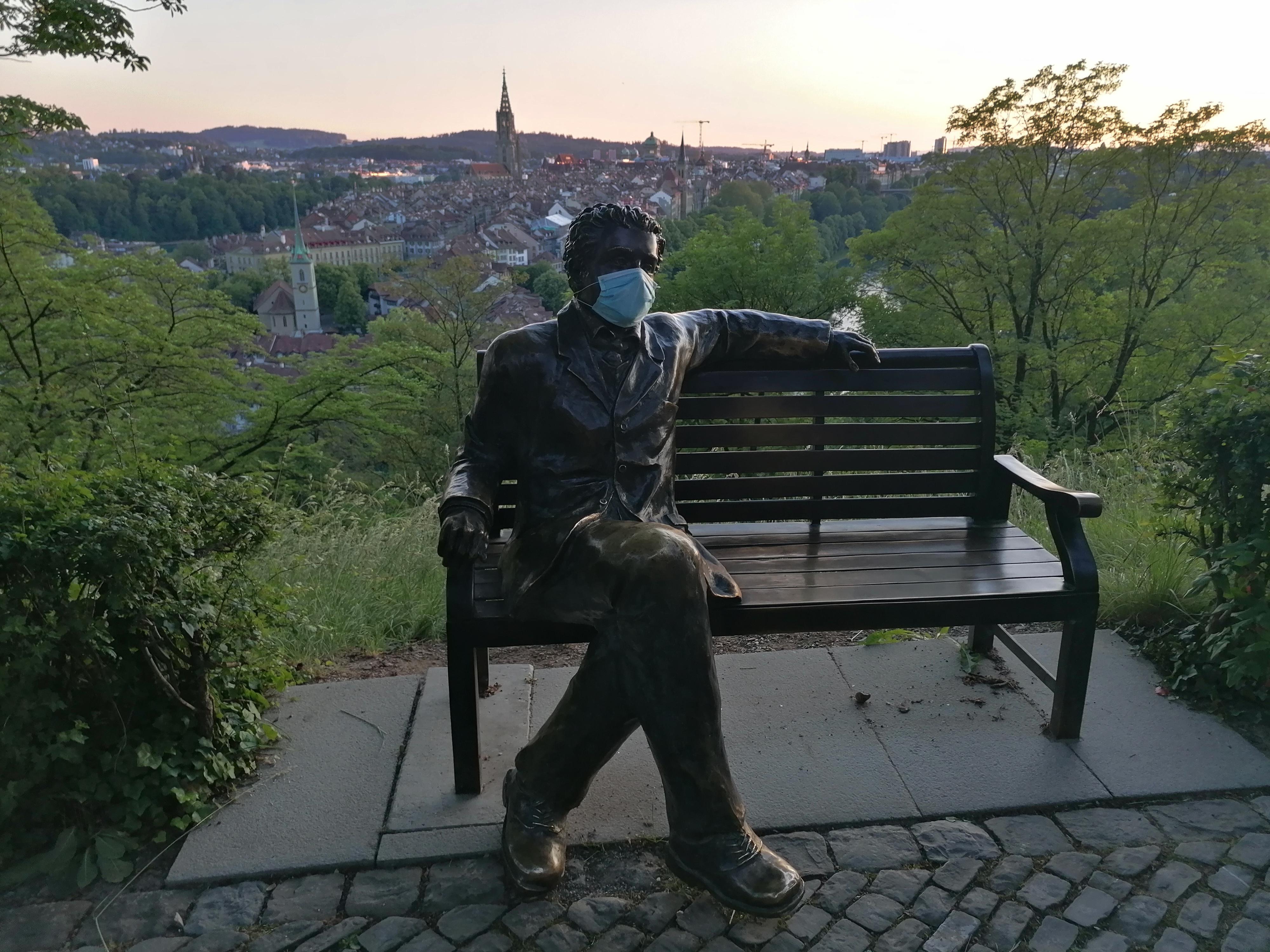 Einstein enjoying sunset in Bern | Scrolller