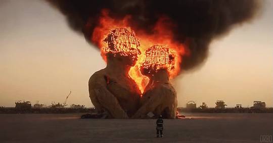 "Embrace" at Burning Man 2014 [1220x640] | Scrolller