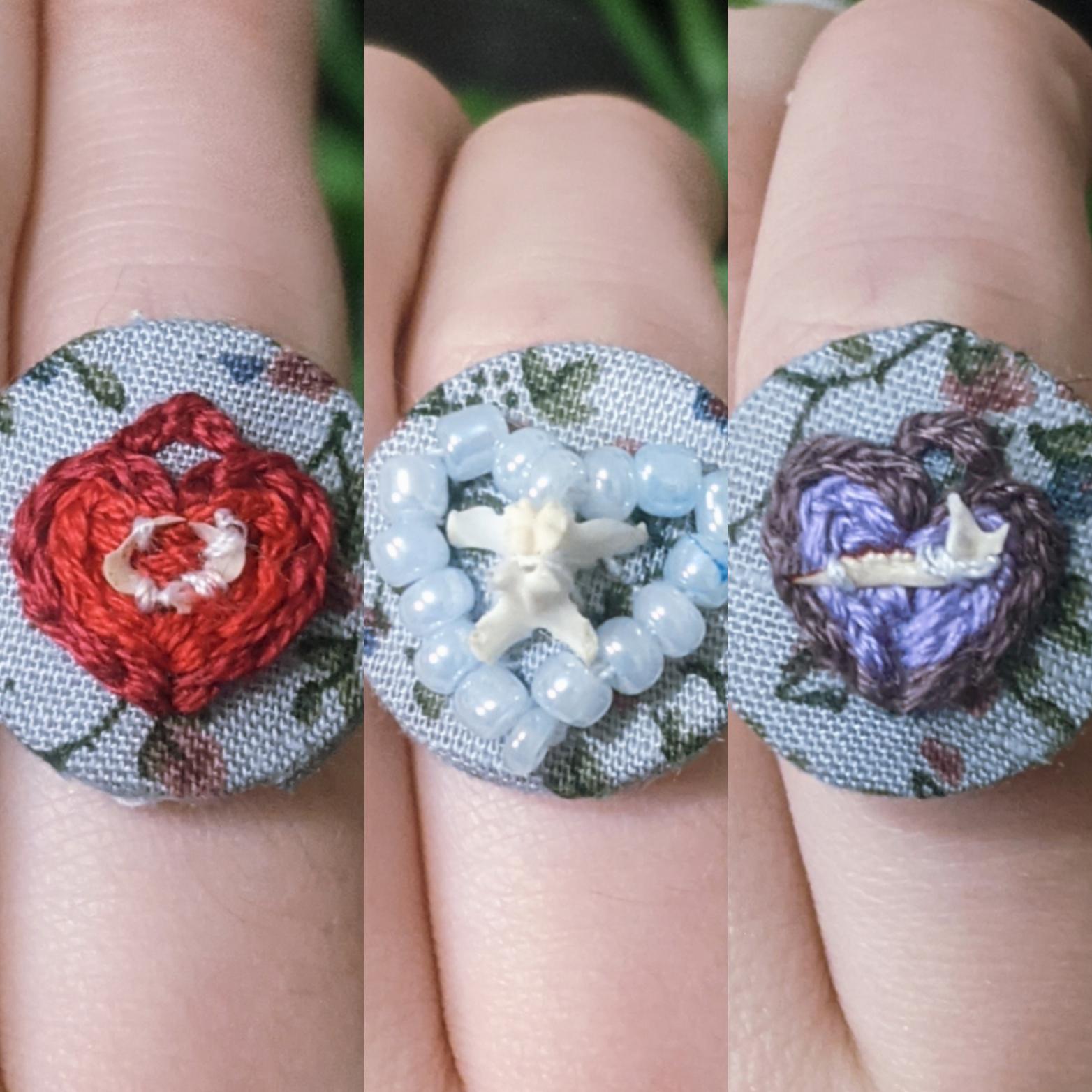 Embroidered some rings based on heart burial today 💀 ️ | Scrolller