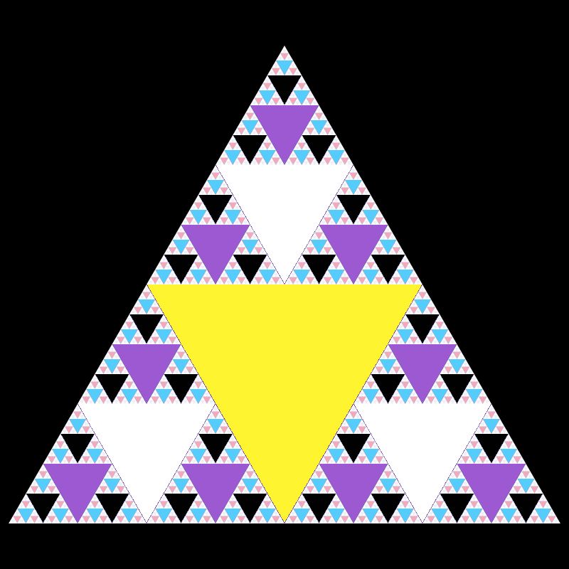 Enby/trans Sierpinski Triangle. | Scrolller
