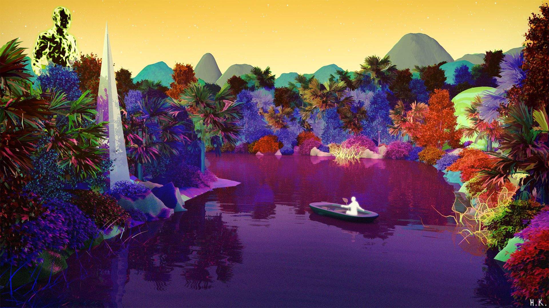 Encounter at the River, me, digital, 2021 | Scrolller