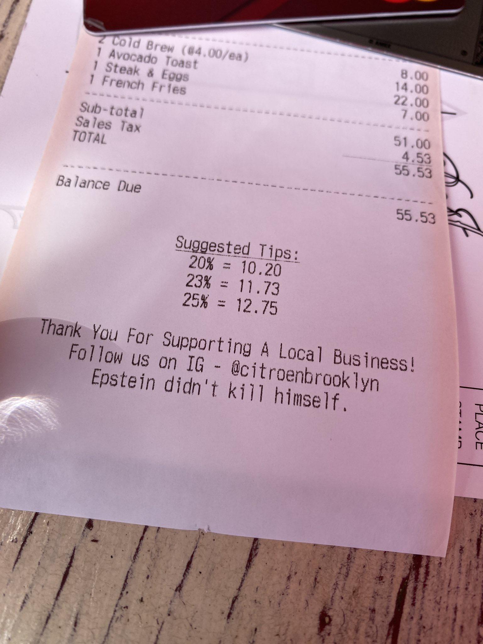 Epstein Receipt | Scrolller