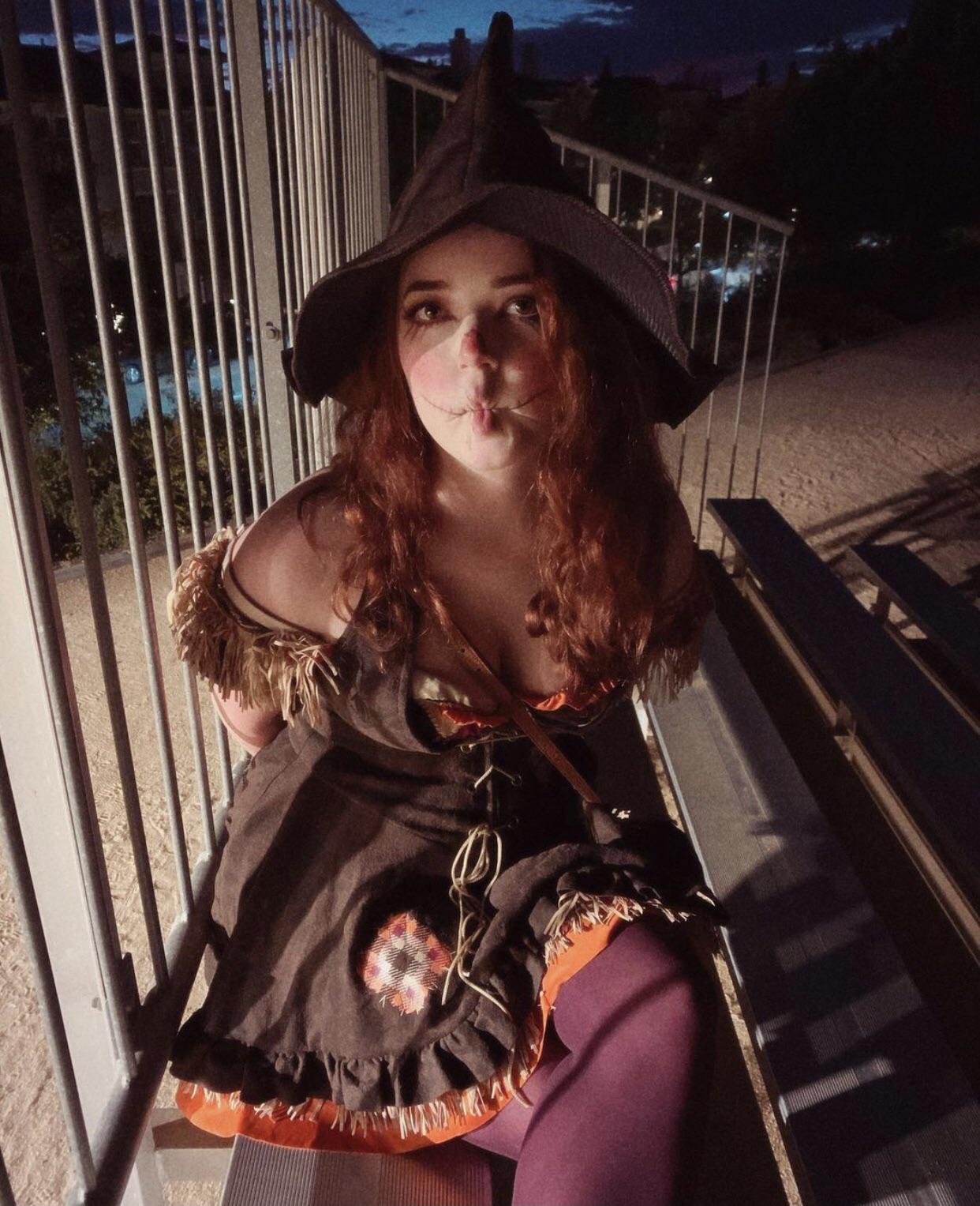 Erin as a scarecrow | Scrolller