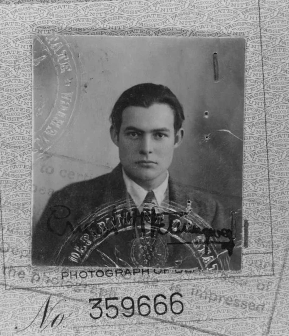 Ernest Hemingway’s passport photo | Scrolller
