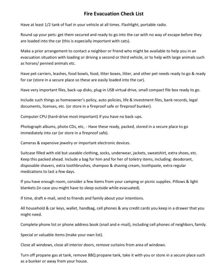 Evacuation checklist, always be prepared! | Scrolller