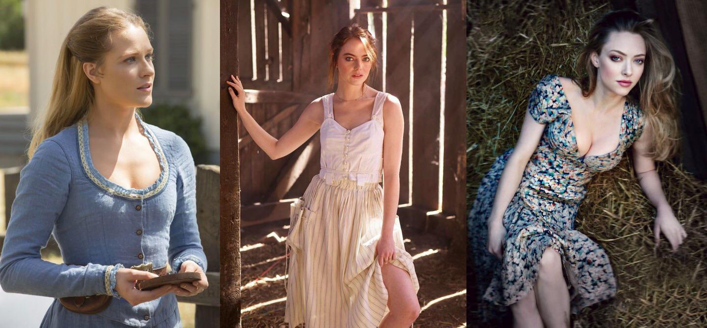 Evan Rachel Wood, Emma Stone & Amanda Seyfried are all the farmer’s daughters wanting to fuck ...