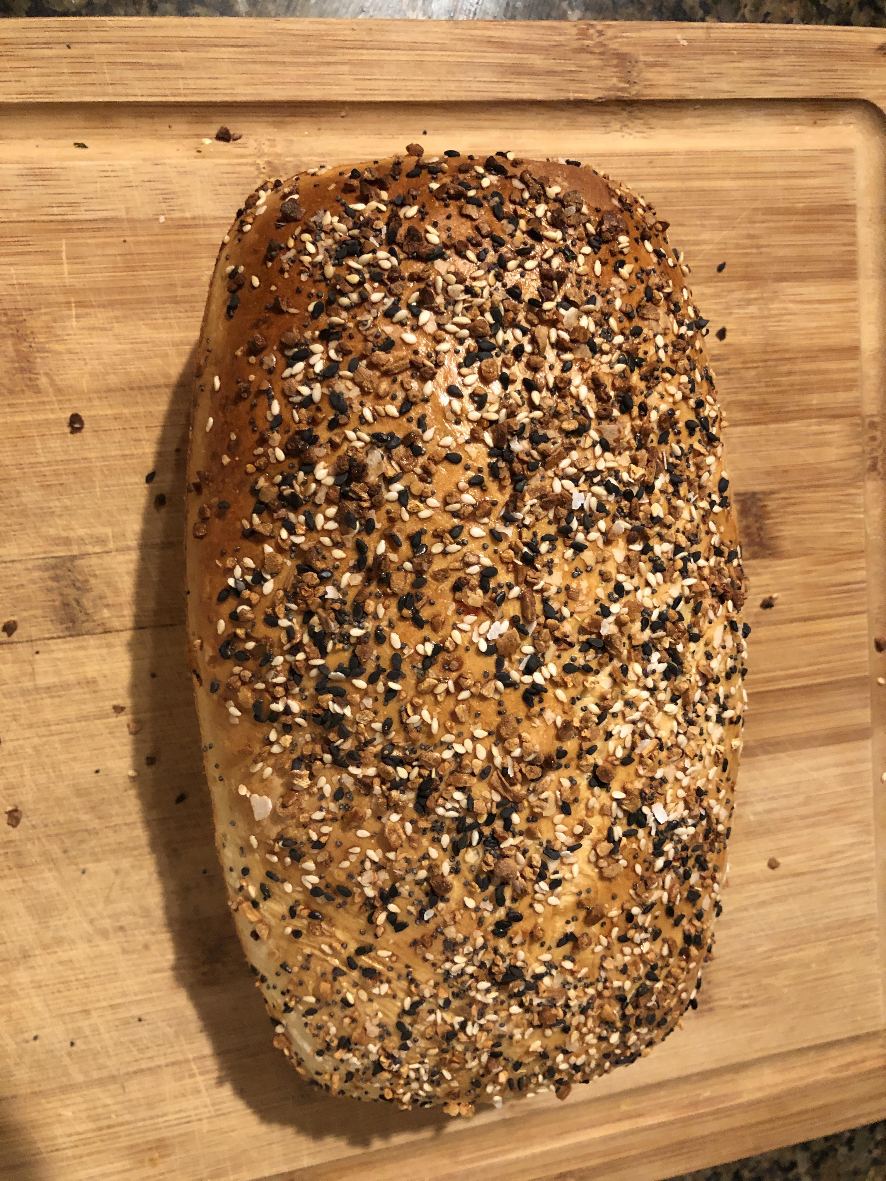 Everything bread! Homemade sandwich bread with Trader Joe’s Everything Bagel seasoning. Highly ...