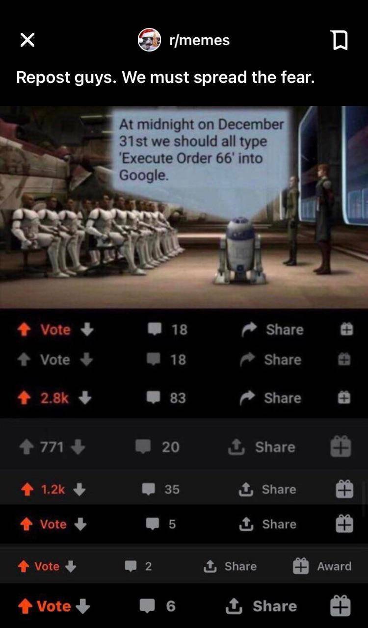 Execute order 66 | Scrolller