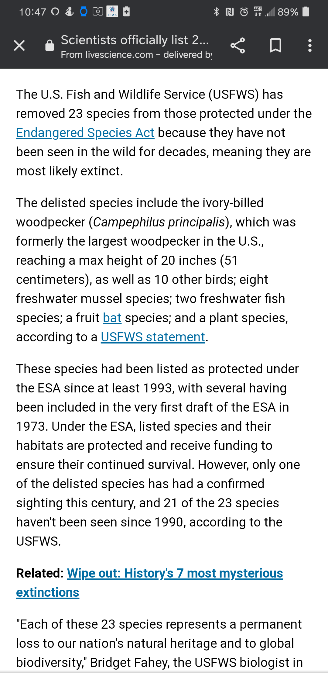 Extinction today. Source in comments | Scrolller