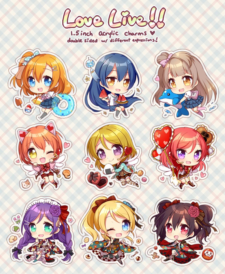 [Fan Made]I drew μ's in SIF outfits as chibis (also charms~) | Scrolller
