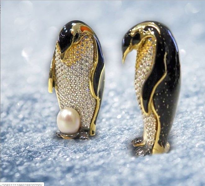 Female and Male Penguins Gold Pendant Designed By My Husband | Scrolller