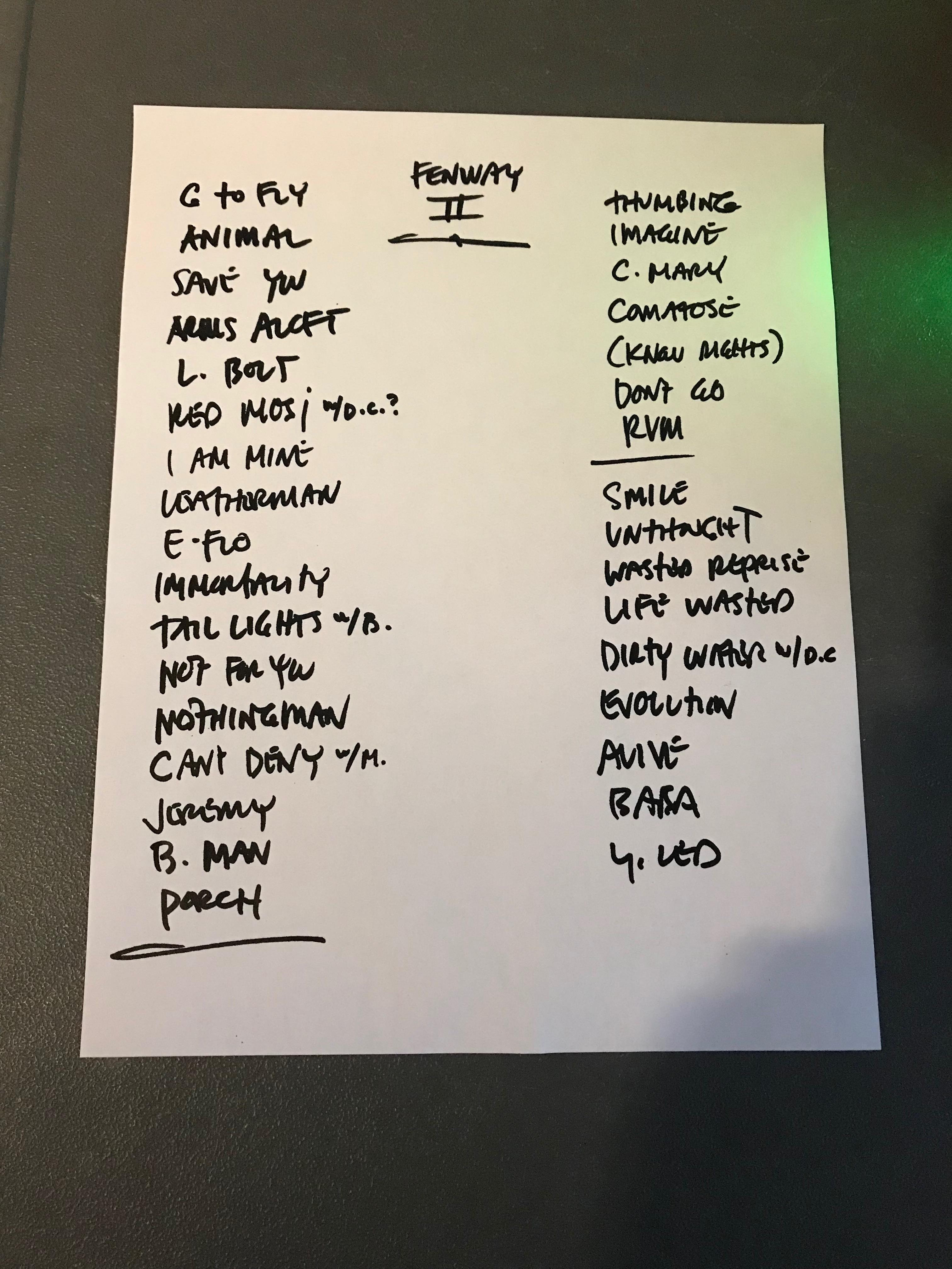 Fenway II Setlist | Scrolller