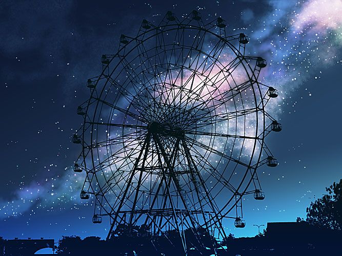 Ferris wheel in the after hours by Hoshi Madoka | Scrolller