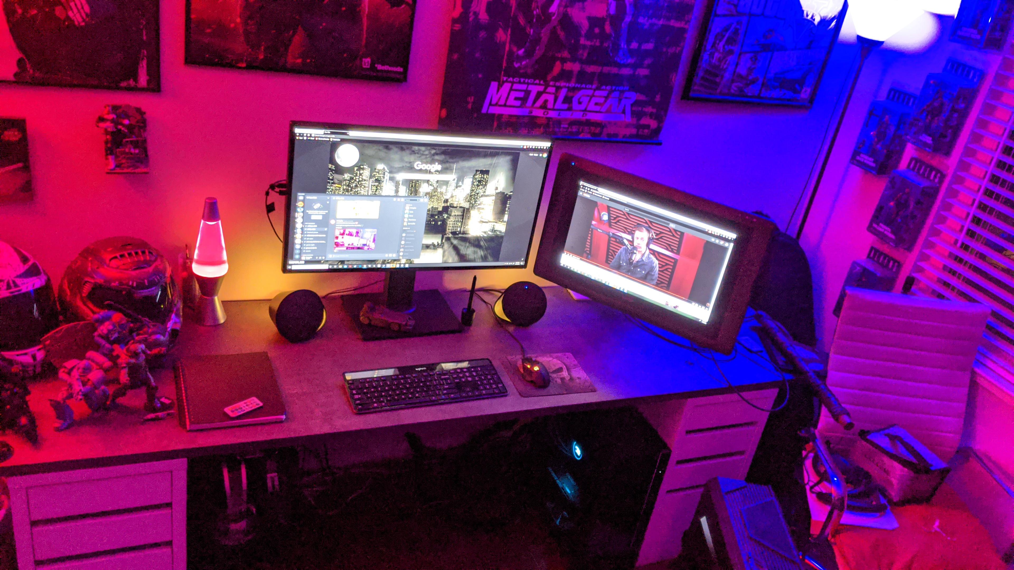 Finally built a proper battlestation with remote control LED lights | Scrolller