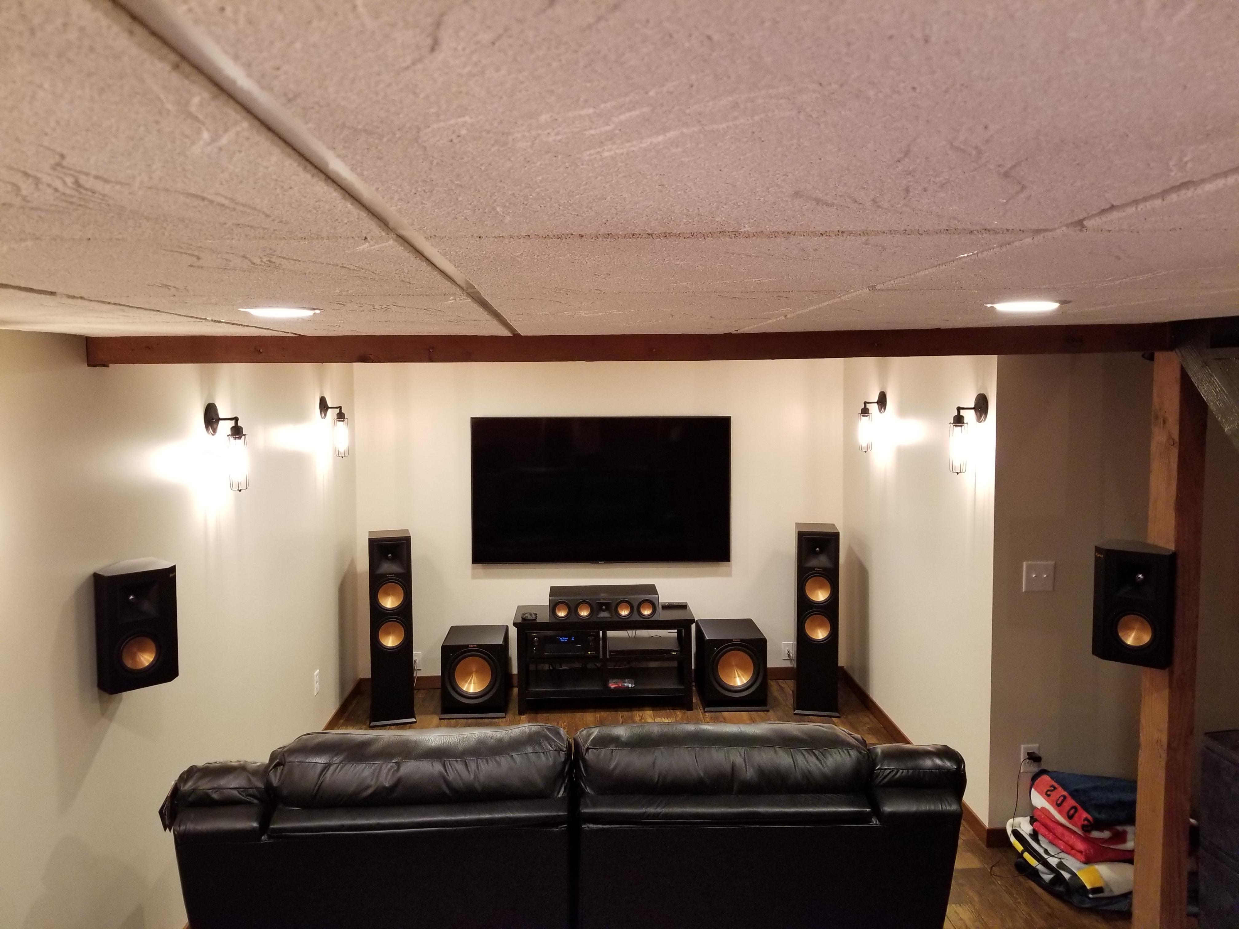 Finally finished my first surround setup and my first basement! | Scrolller