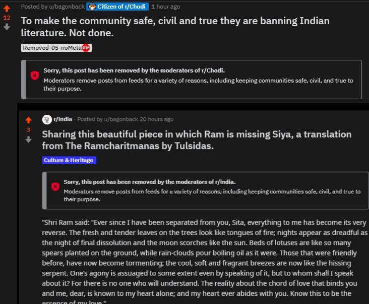 Finding an abode after getting removed from r/india and r/chodi Hypocrisy | Scrolller