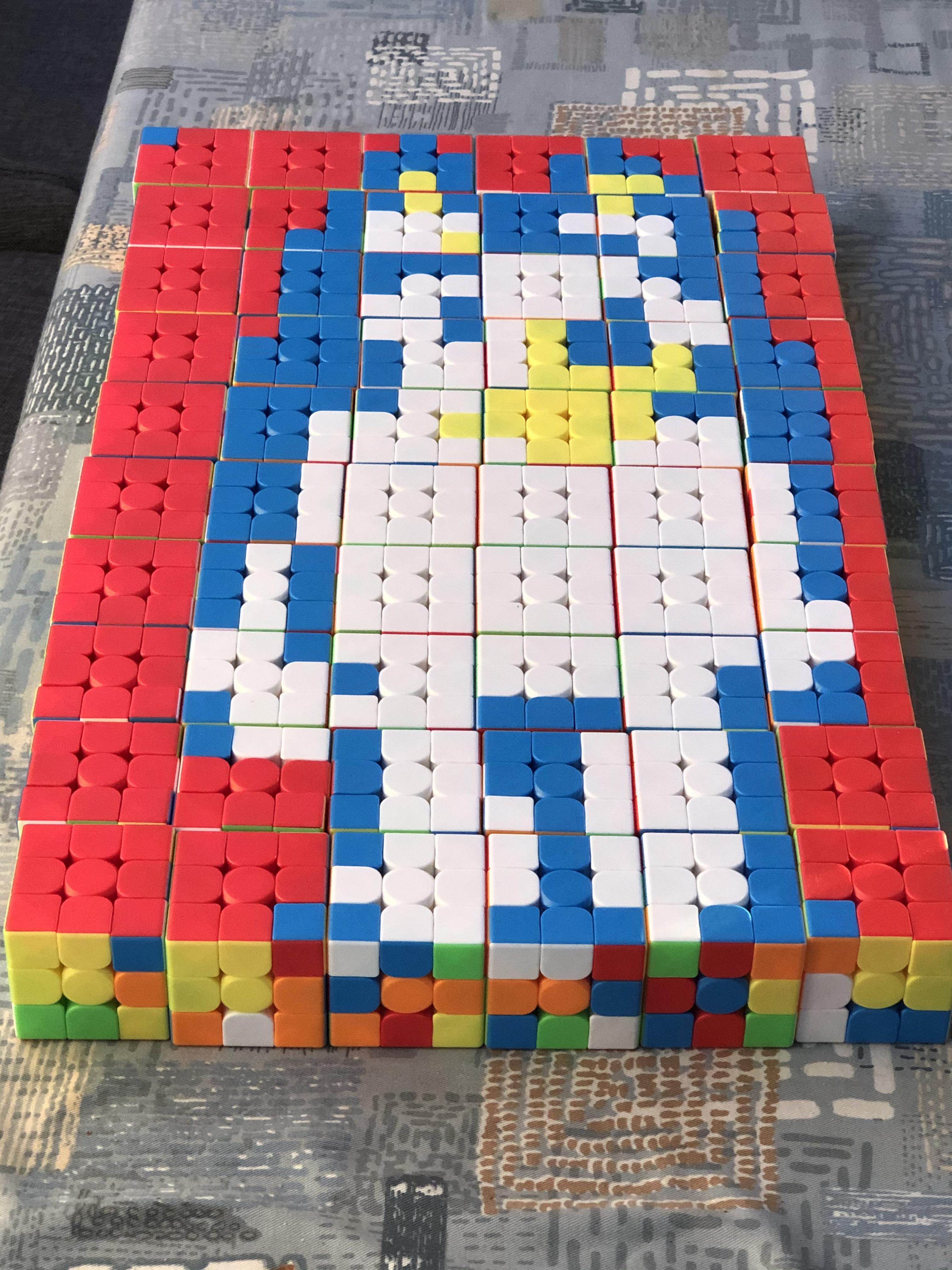 First attempt at Bluey mosaic with 60 cubes | Scrolller