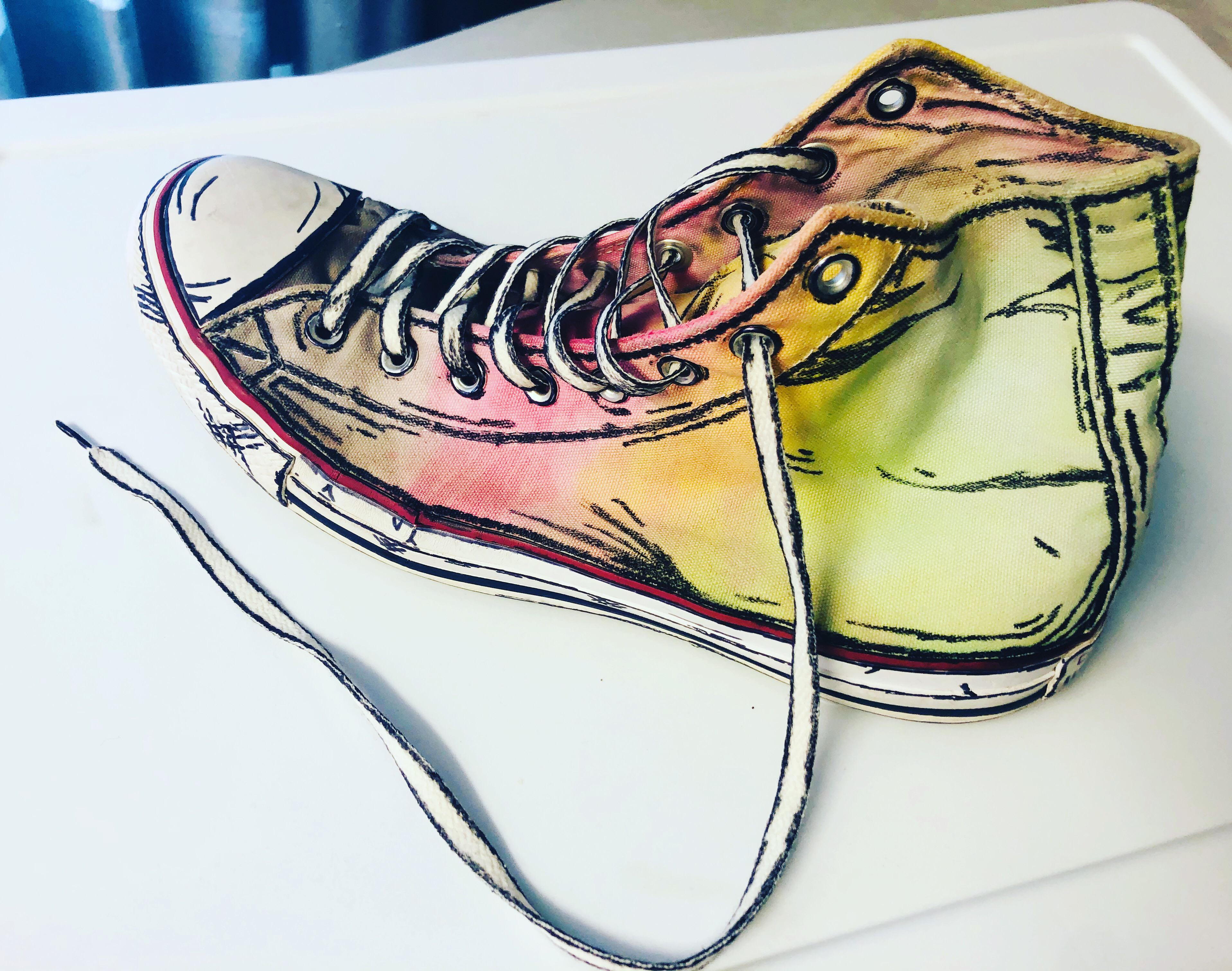 First attempt at cel shading on some old chucks | Scrolller