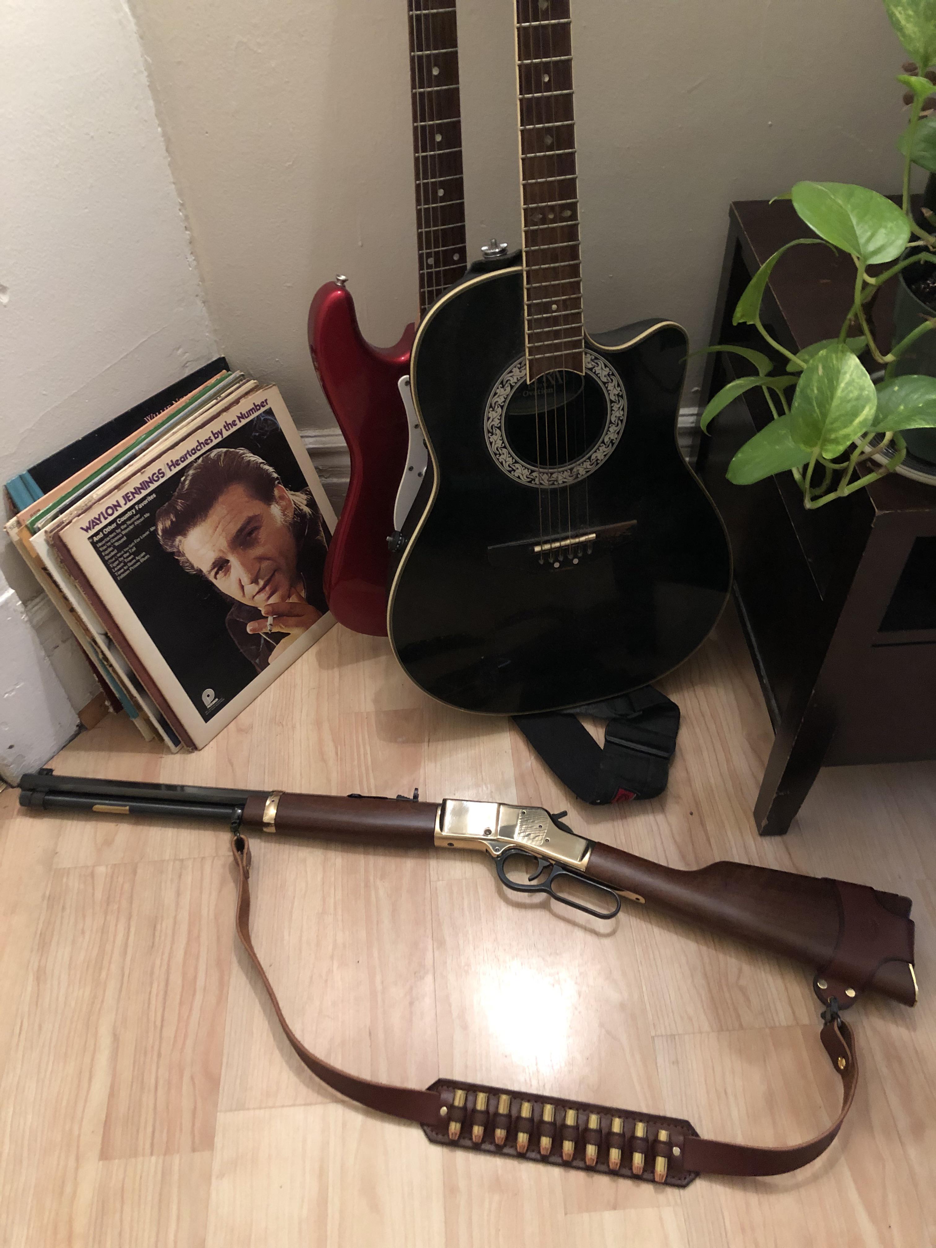 First lever action, had to make her pose with Waylon. Henry big boy .45 colt | Scrolller