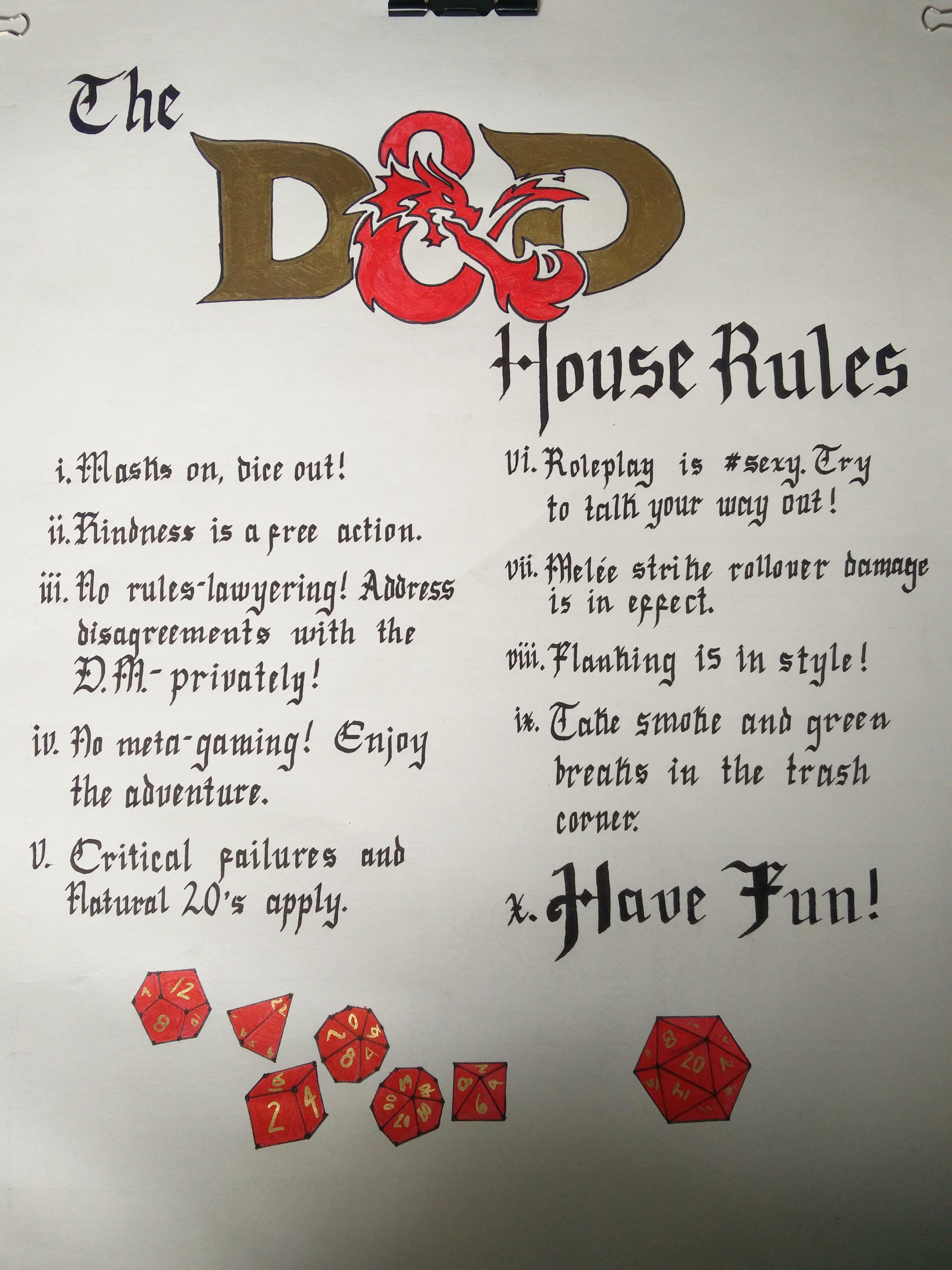 First Project! D&D House Rules | Scrolller