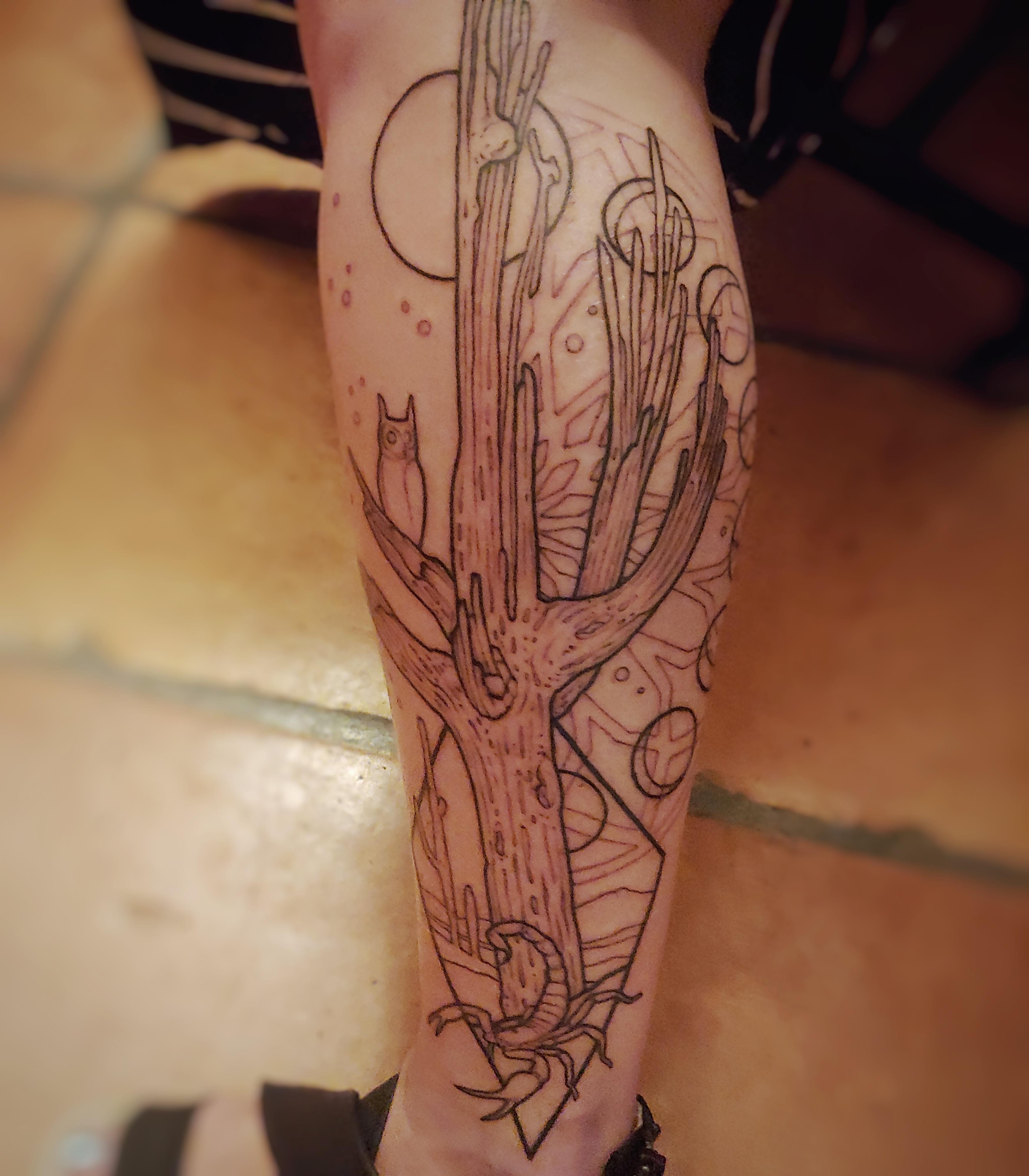 First session of saguaro ribs and moon phases by Lisa Cardenas at Haunted Hands studio. | Scrolller