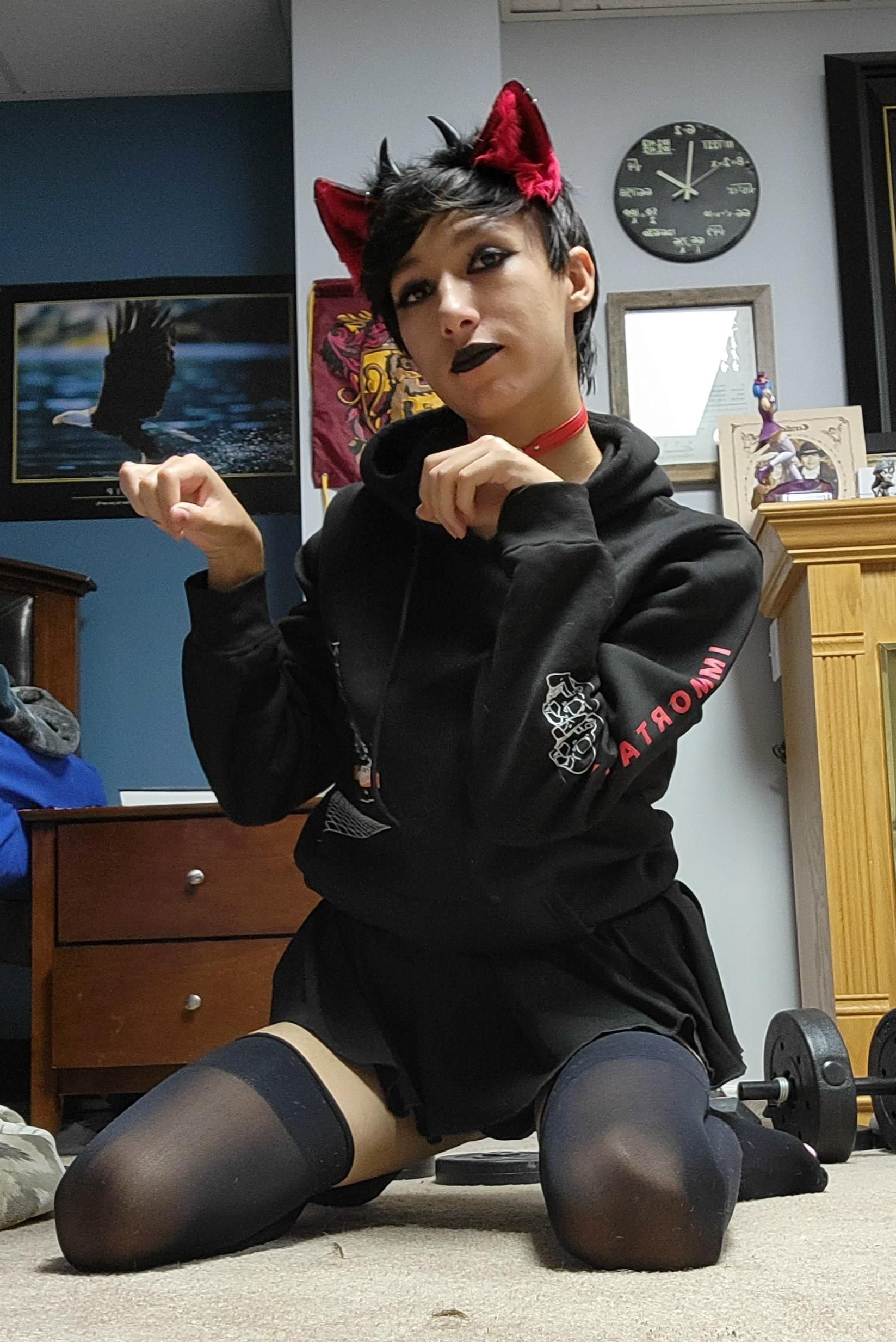 First time being a goth catboy, think it turned out pretty good:3 | Scrolller