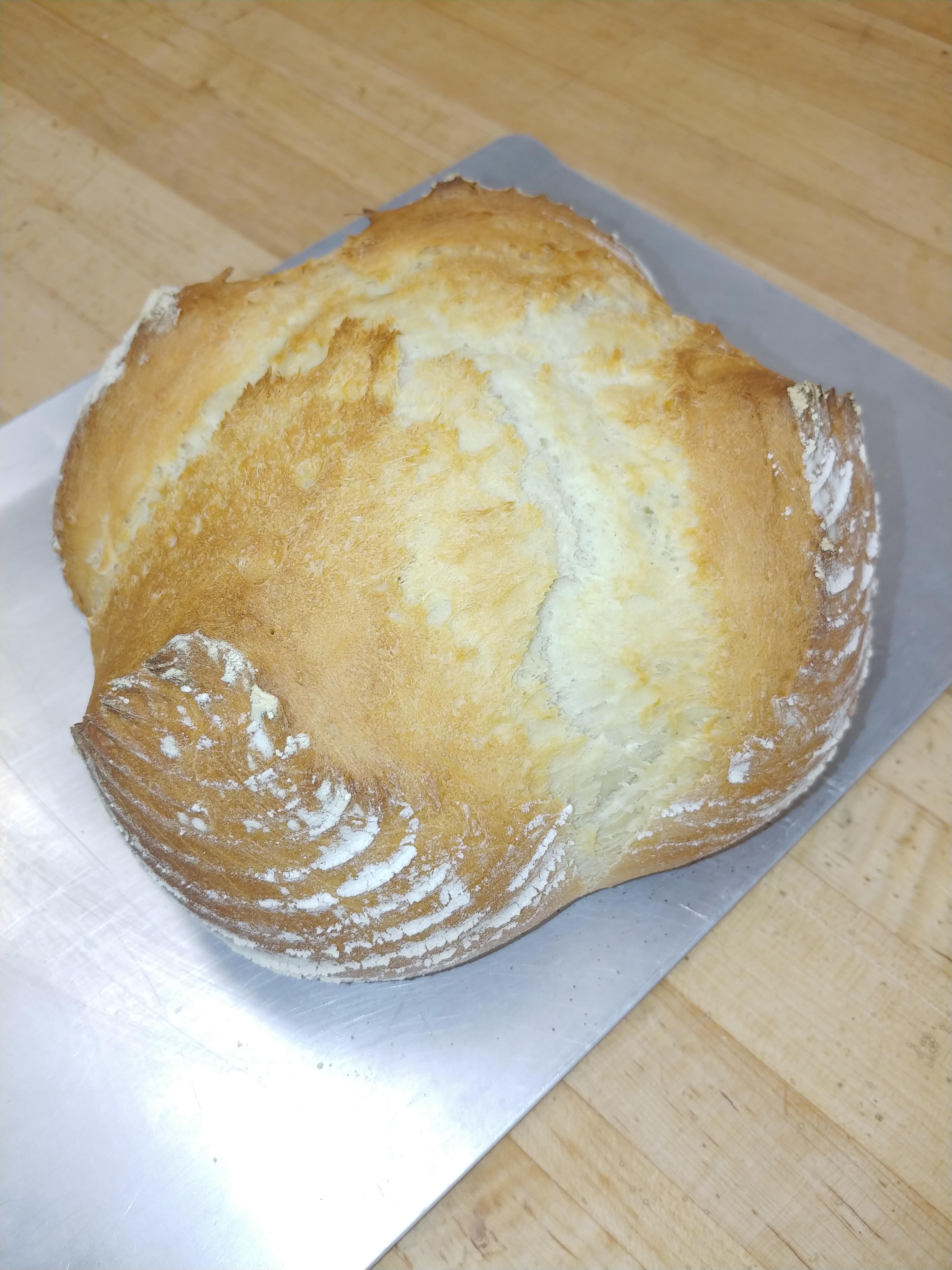 First time making bread without a recipe! Casual artisan loaf for my breads class in culinary ...
