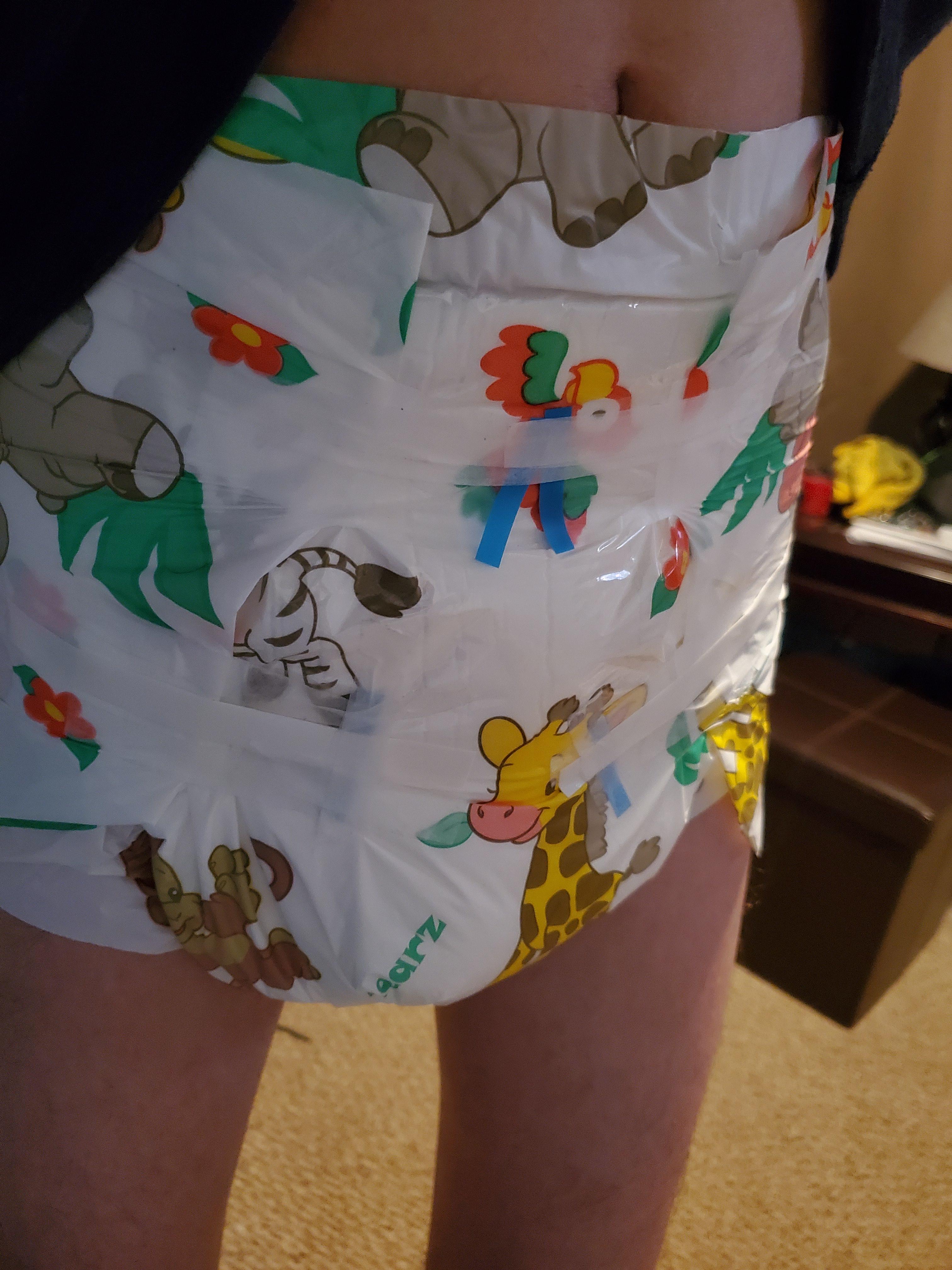 First time wearing a real diaper, kinda messed up a little but its a start, right? | Scrolller