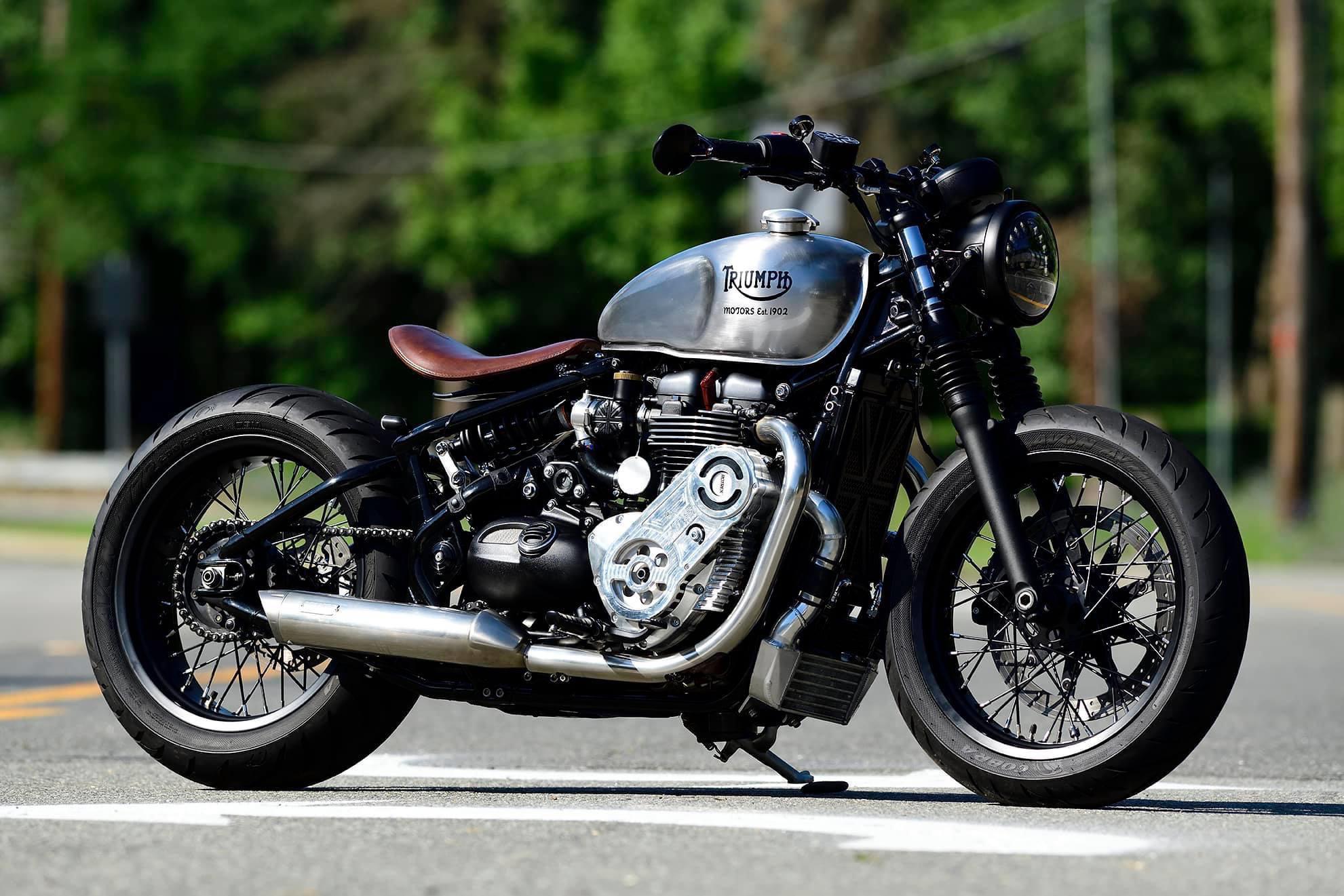 Flawless supercharged Triumph Bobber by A&J Cycles NY | Scrolller