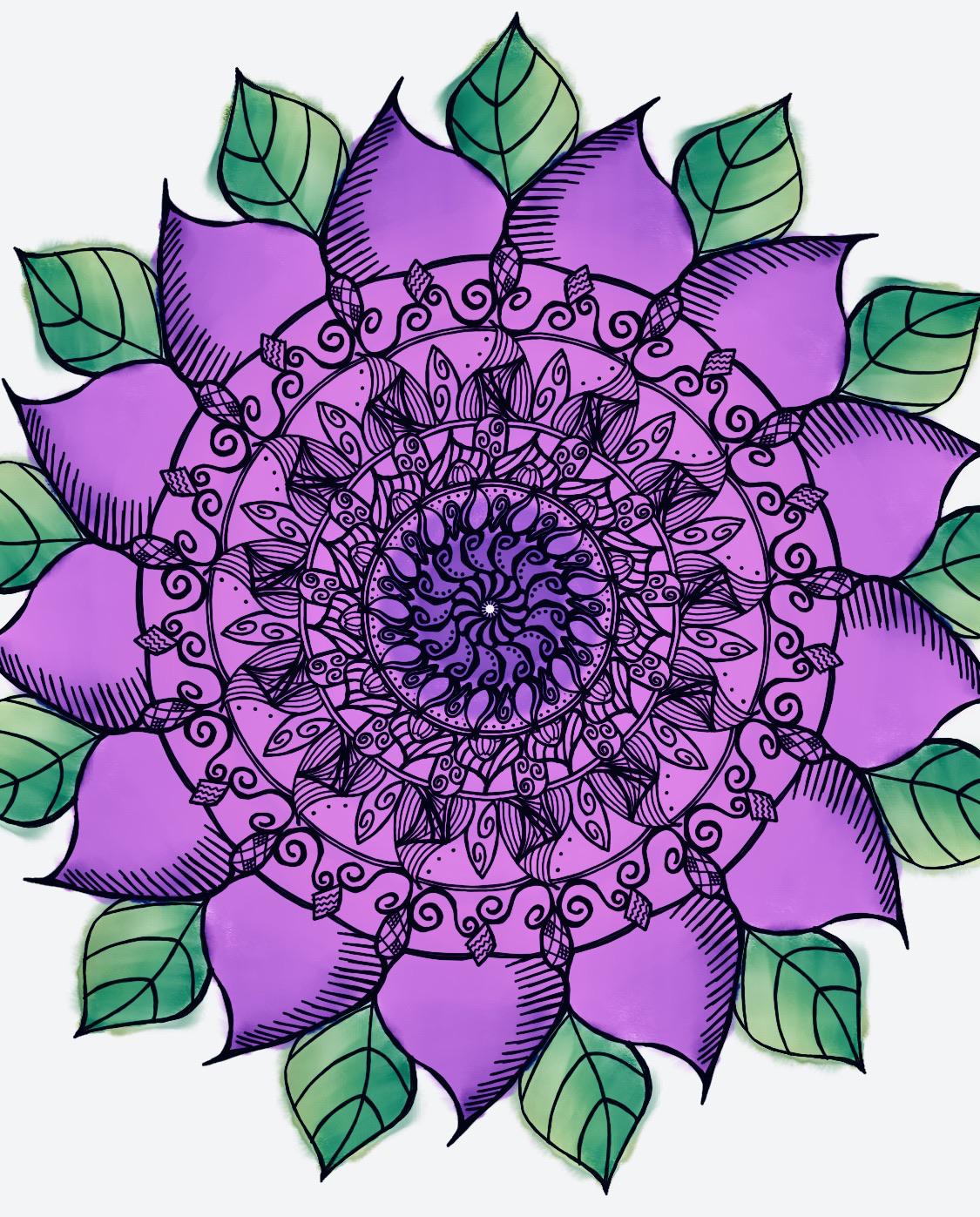 Flower mandala. Drawing. Me. Digital. | Scrolller