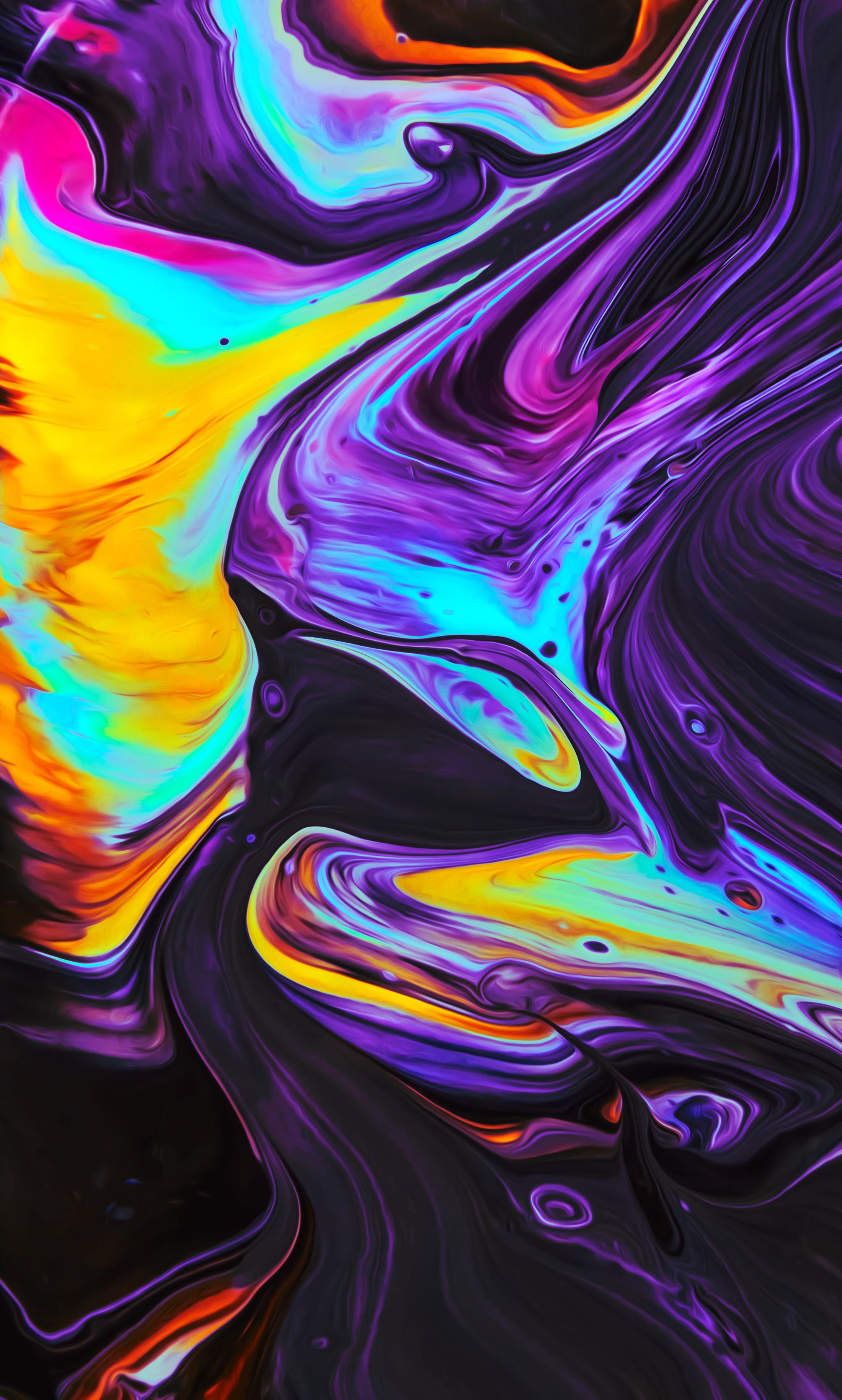 Fluid purple and yellow 2K | Scrolller